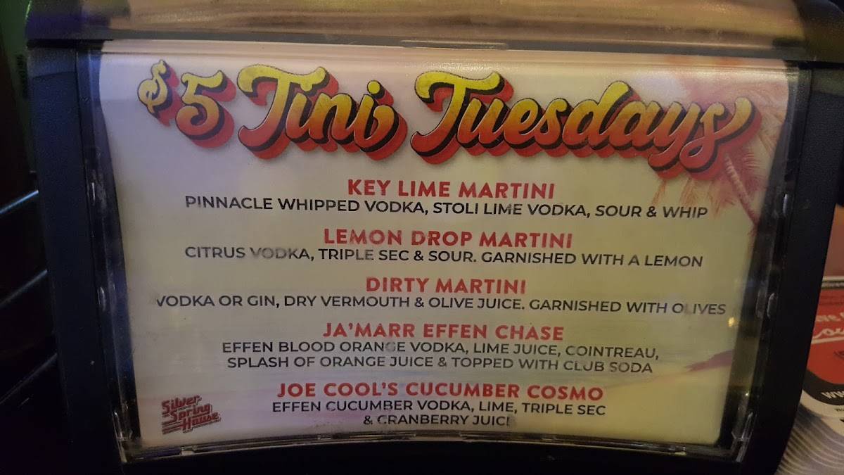 Menu at Silver Spring House Restaurant, Cincinnati