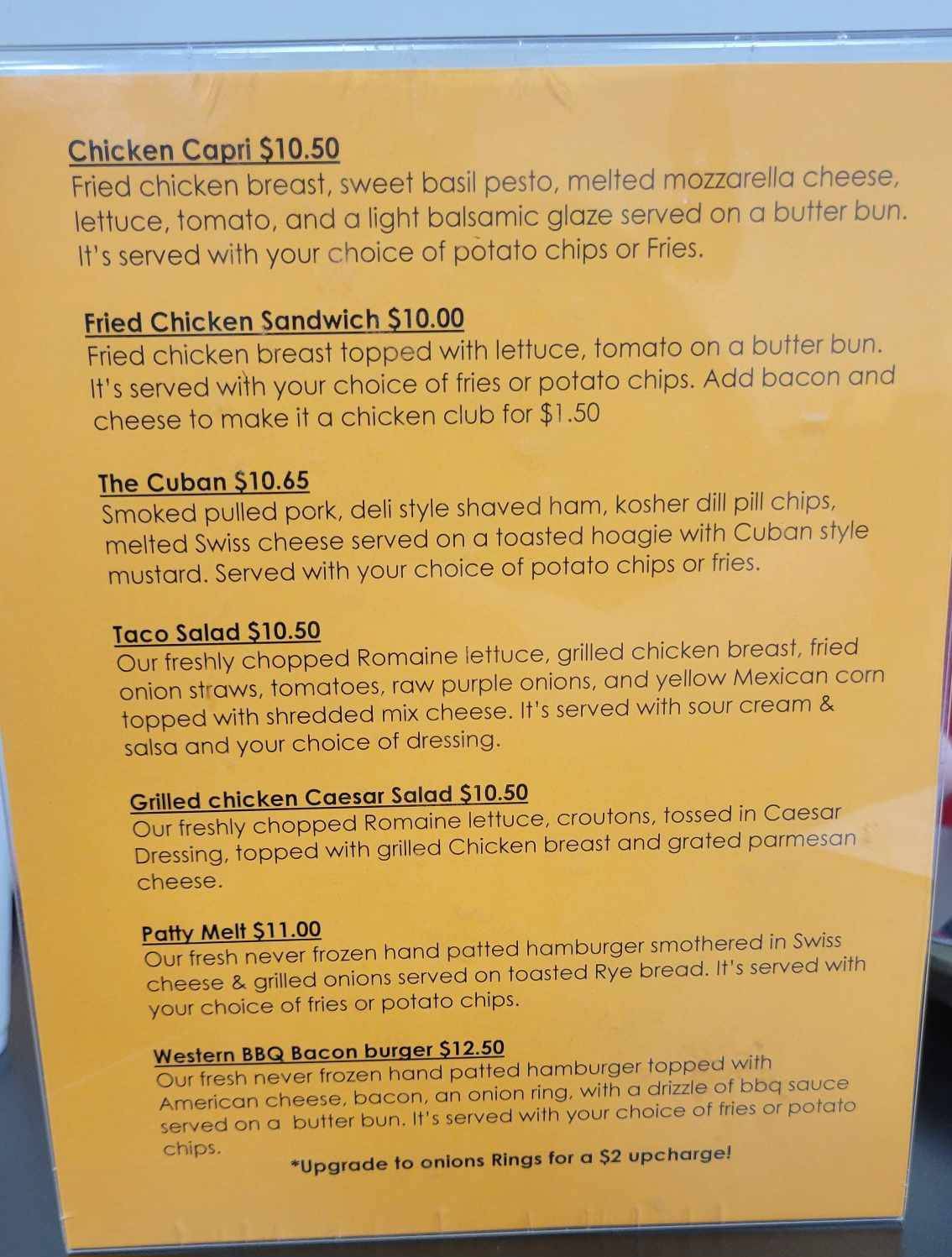 Menu at Simple Eats pizzeria, Cheraw