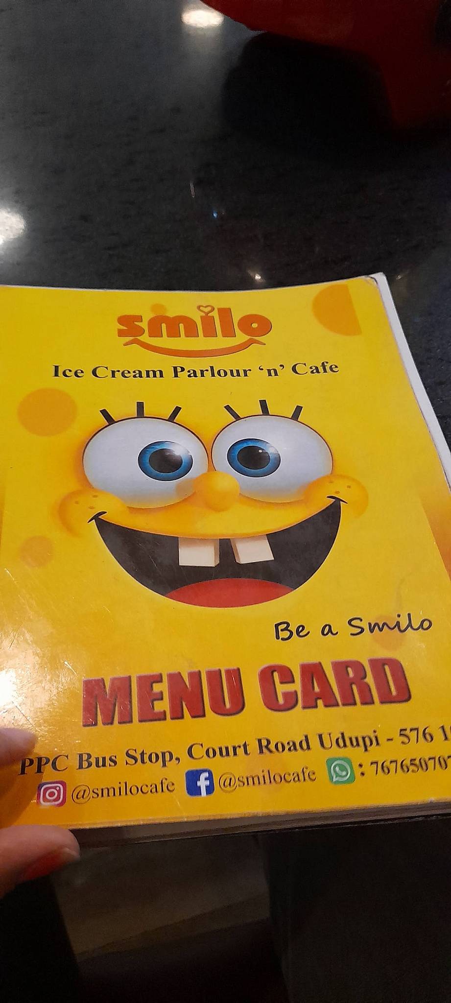 Menu at Smilo Ice Cream Parlour n Cafe, Udupi