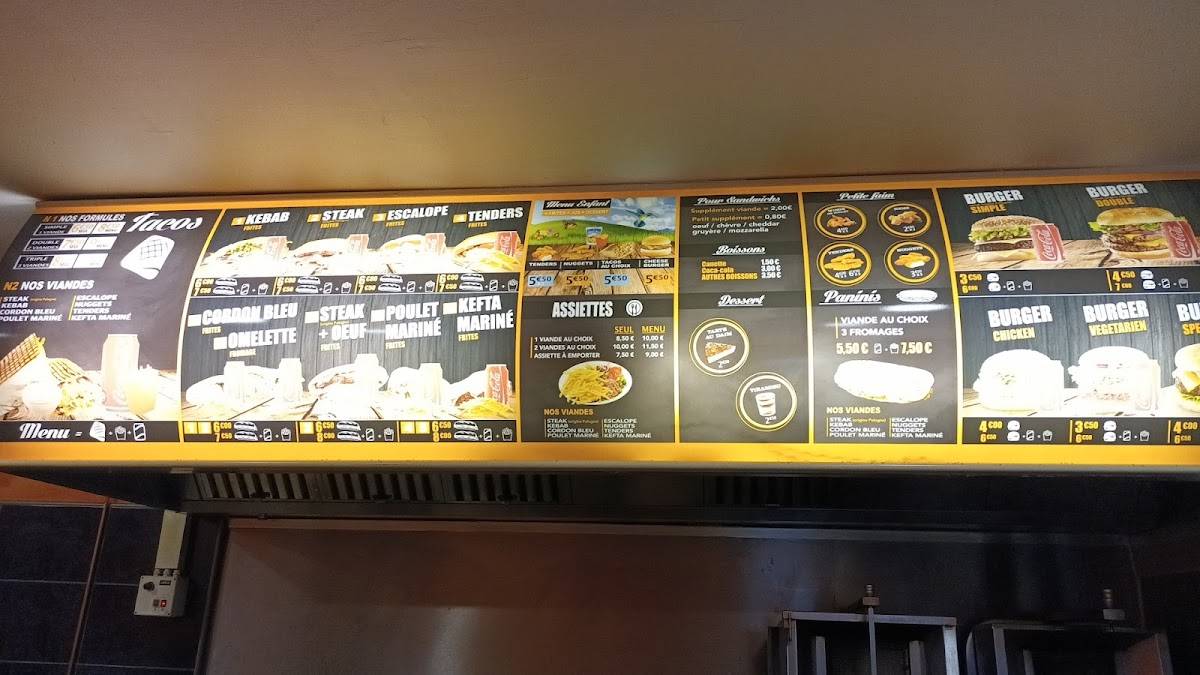 Menu at Snack Du Centre restaurant, Miramas