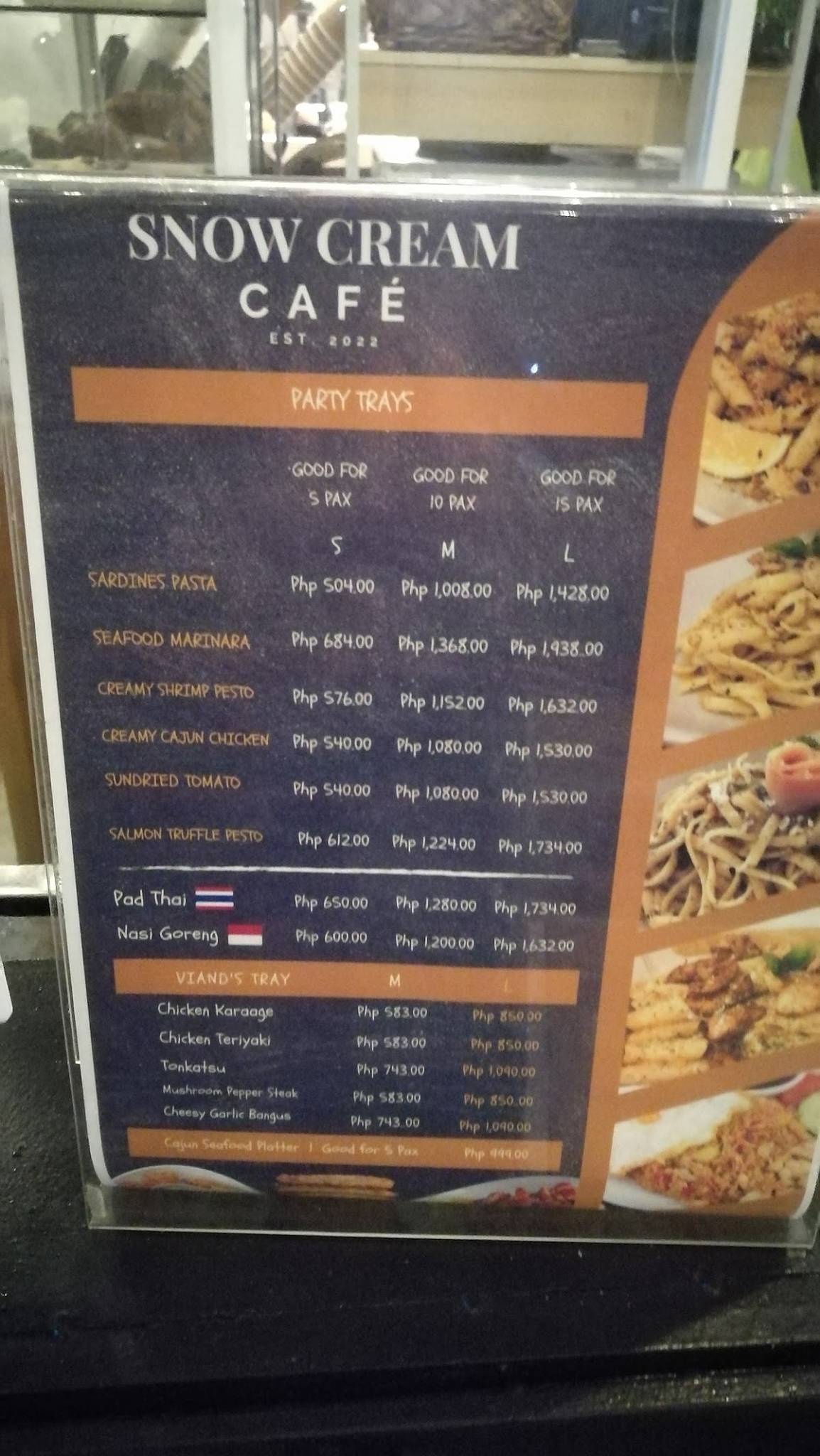 Menu at Snow Cream Cafe San Quintin, San Quintin
