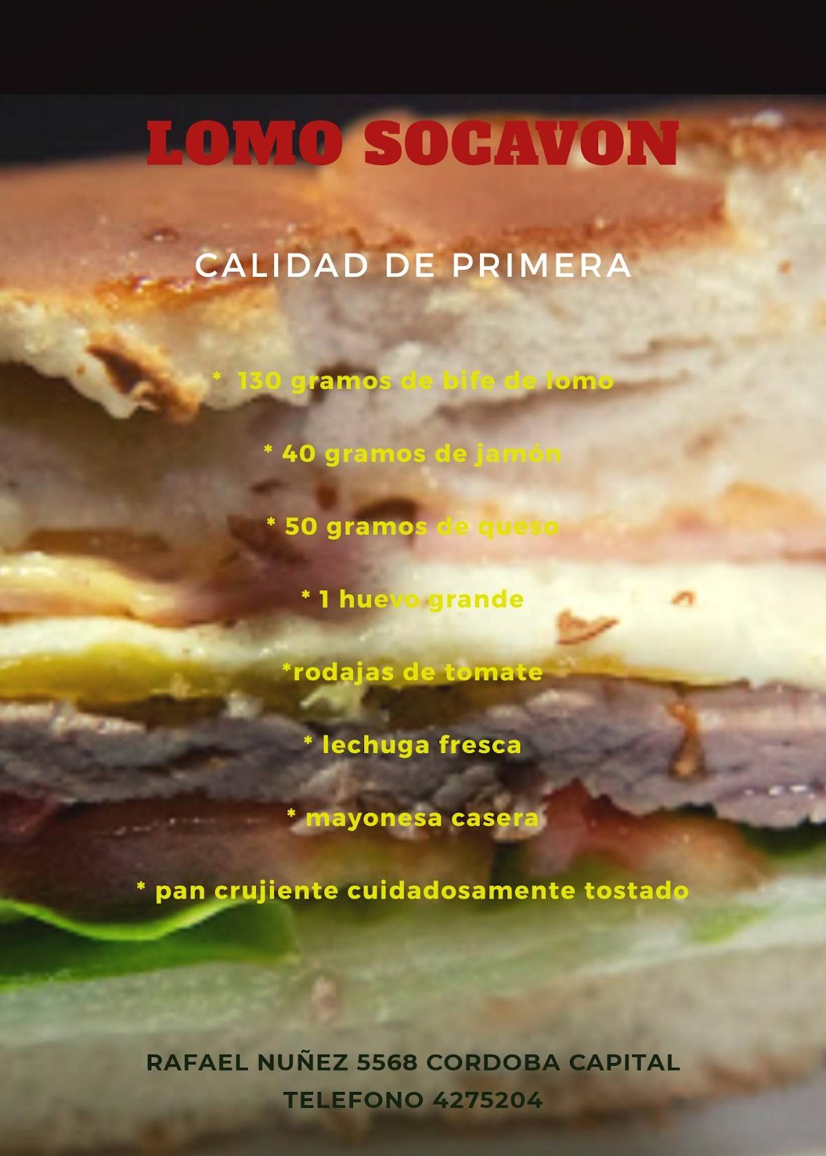 Menu at Socavon Brasas y Sabores restaurant, Argentina