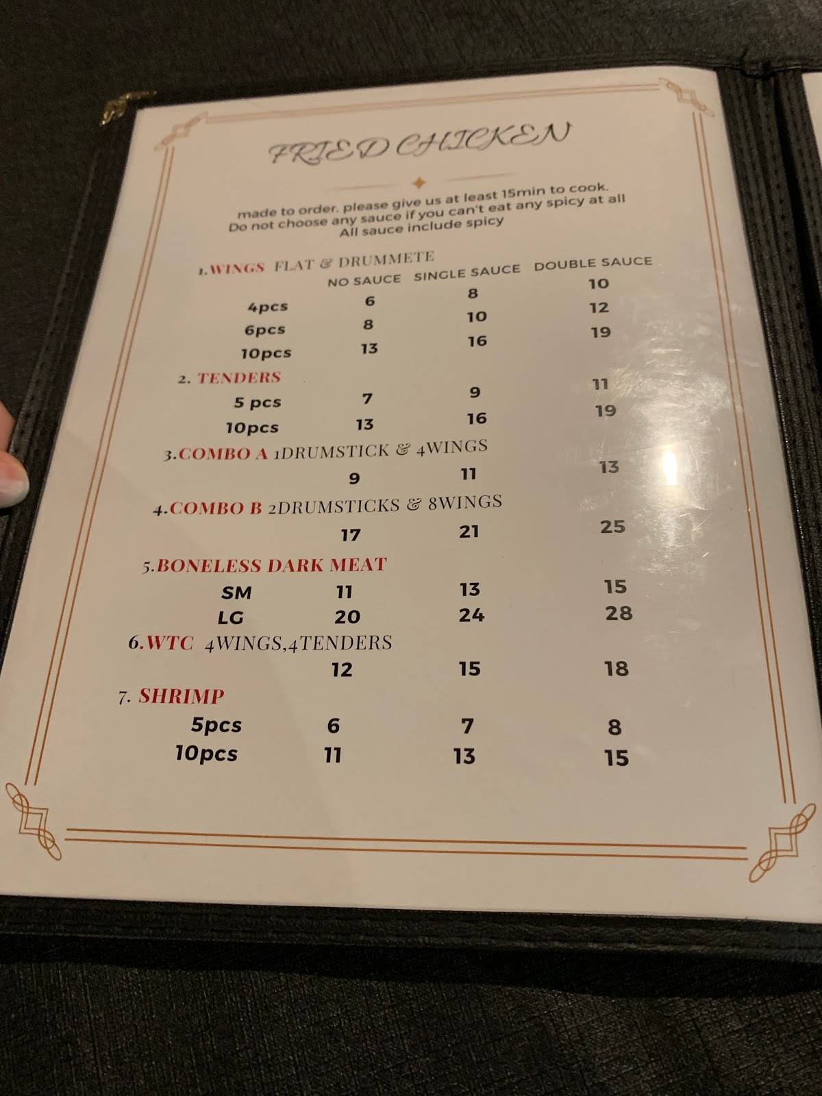 Menu at Soo Cafe RALEIGH, Raleigh