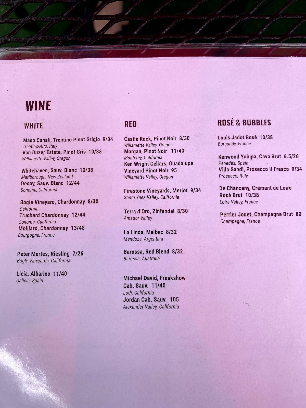 Menu at Sorry Charlie's Oyster Bar, Savannah