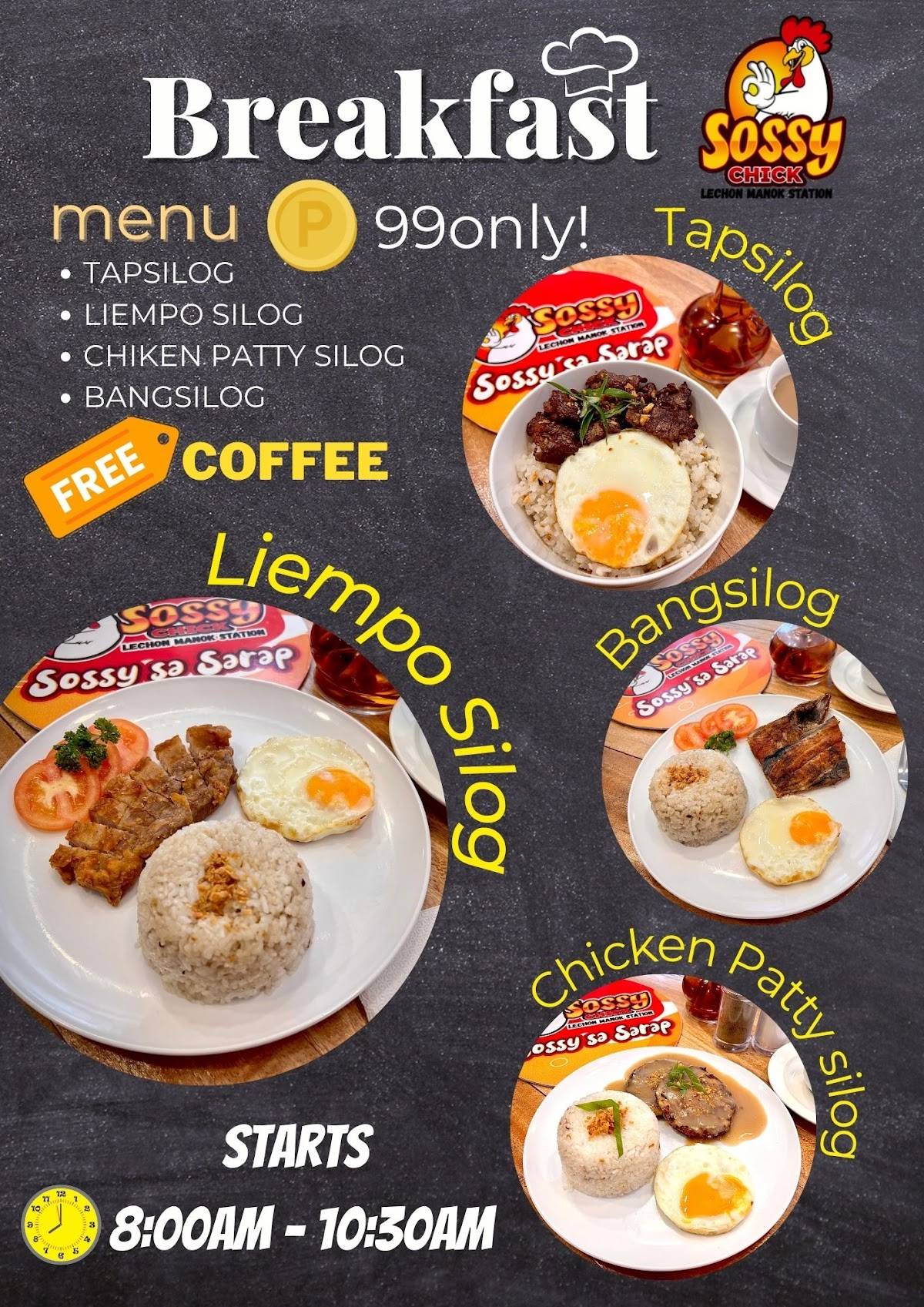 Menu at SossyChick Lechon Manok Baguio restaurant, Baguio