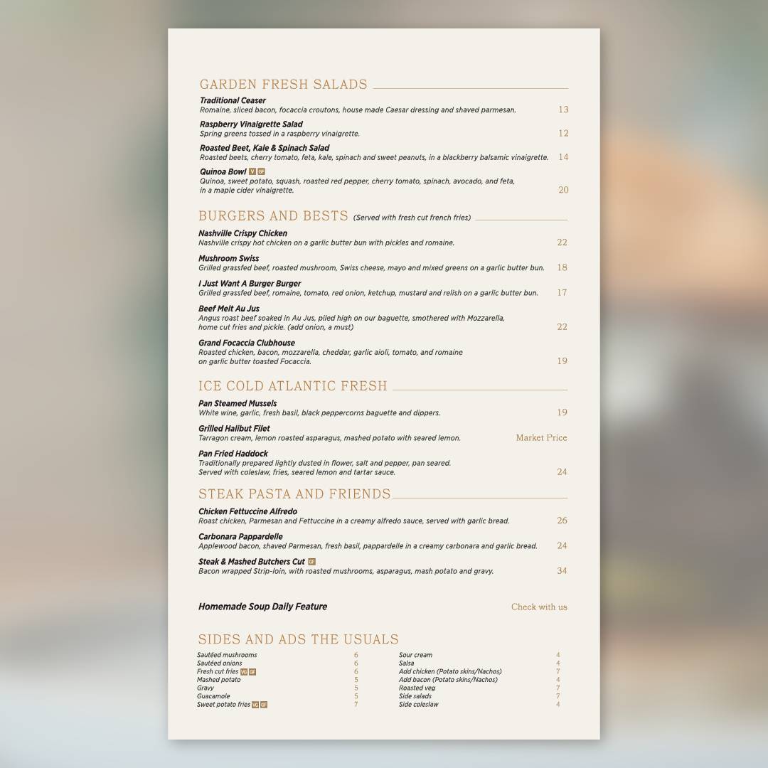 Menu at Sou'Wester in the City Restaurant & Social, Bedford