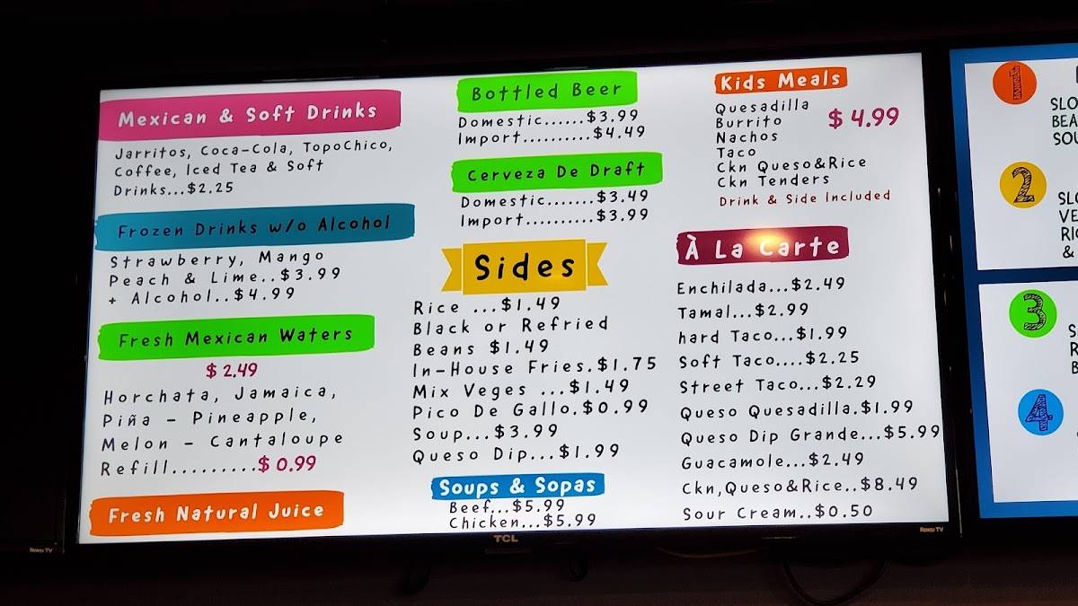 Menu at TACO FELIX 2 restaurant, Southaven