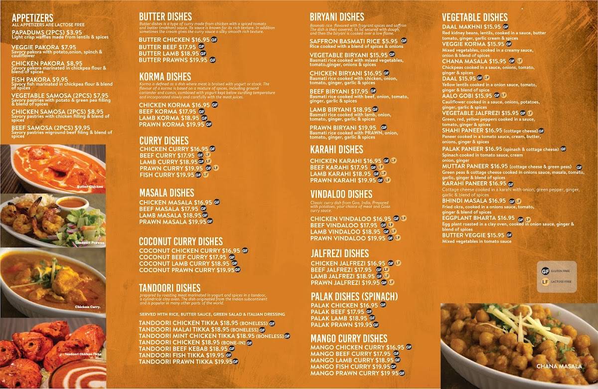Menu at Spice Hut Indian Cuisine restaurant, Comox