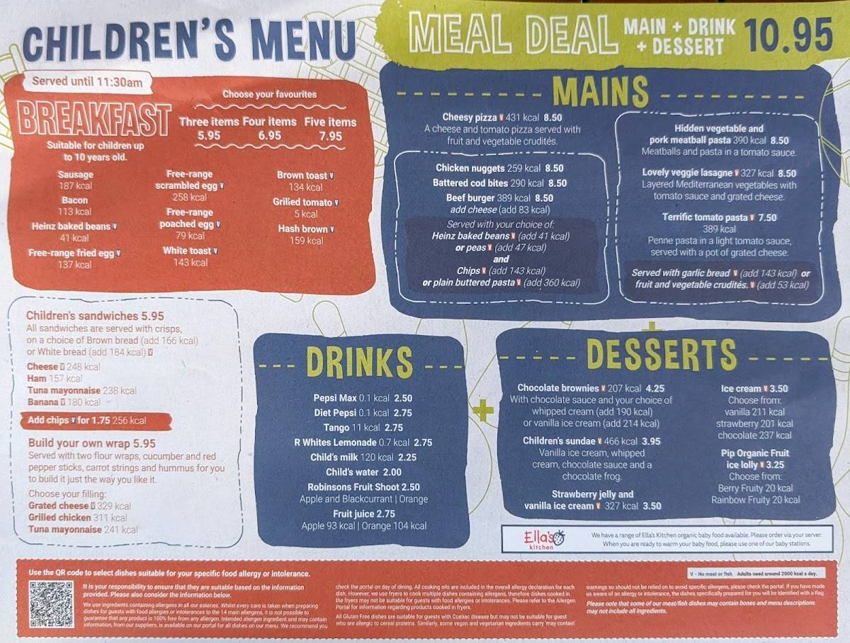 Menu at Sports Café pub & bar, Rufford, Center Parcs Sherwood Forest