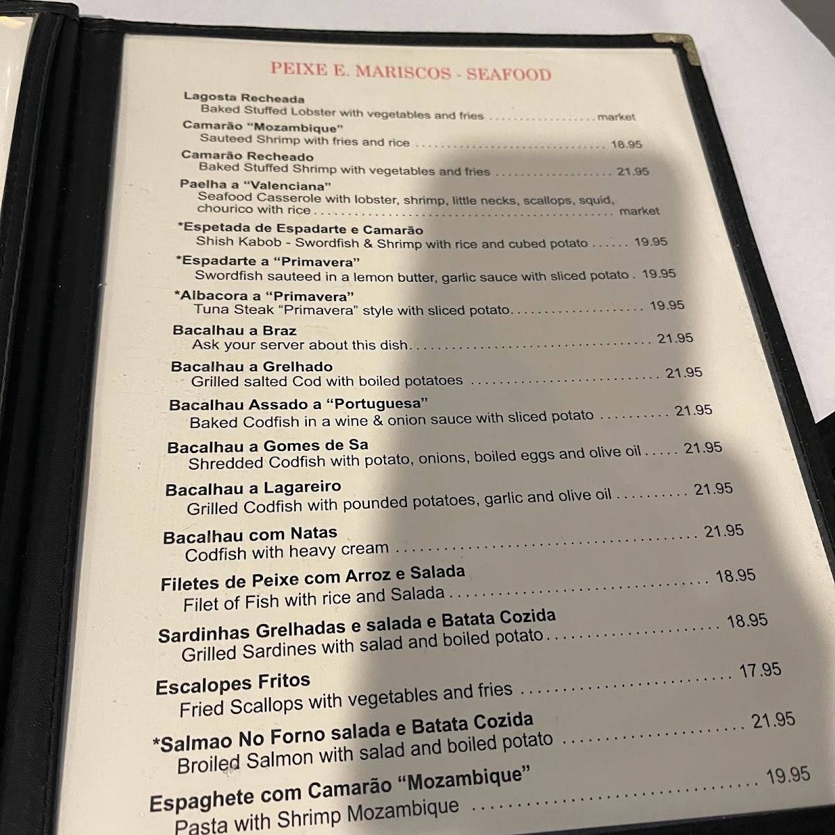 Menu at Spring Primavera Restaurant, Tiverton