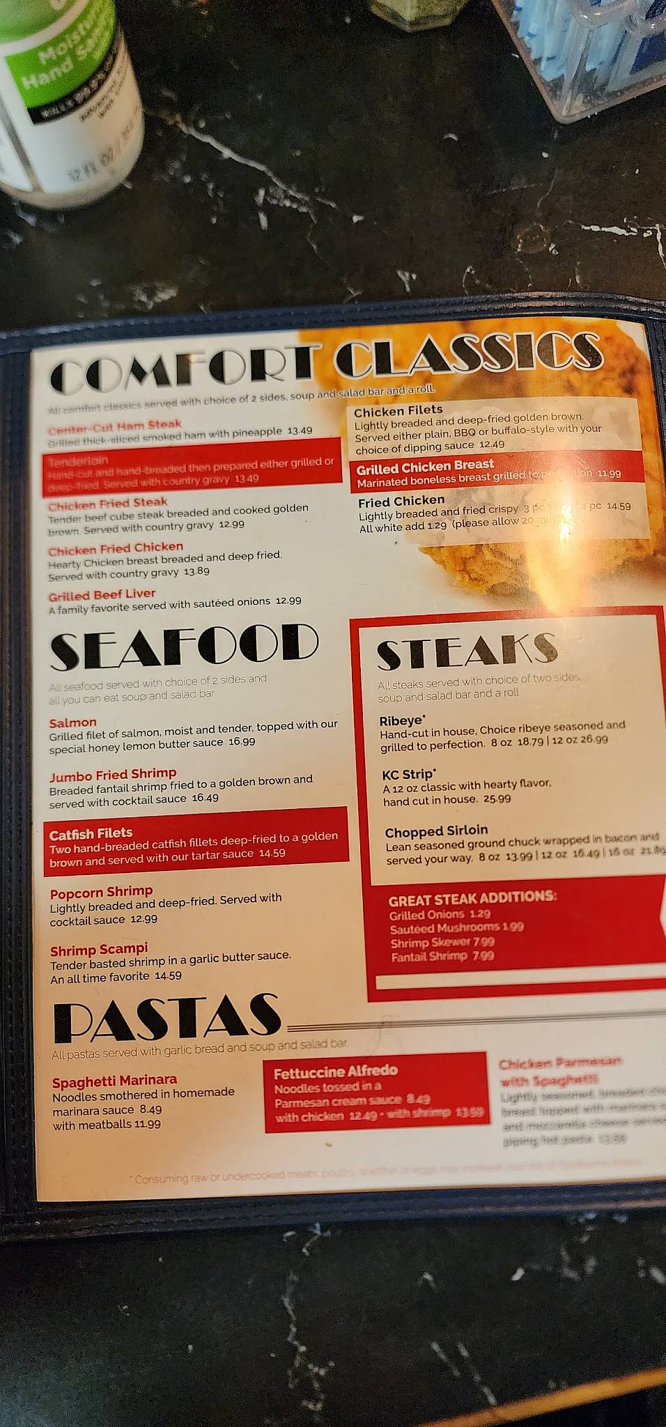 Menu at Square 109 Restaurant & Bar, Clinton