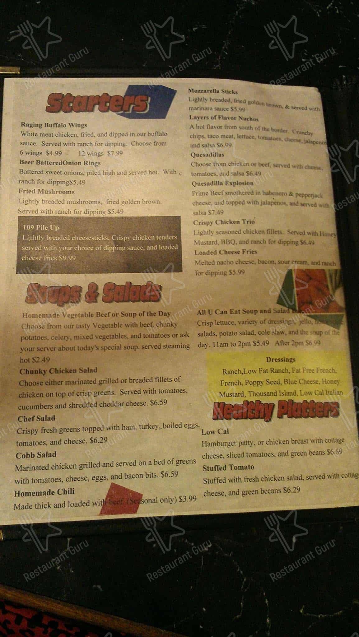Menu at Square 109 Restaurant & Bar, Clinton