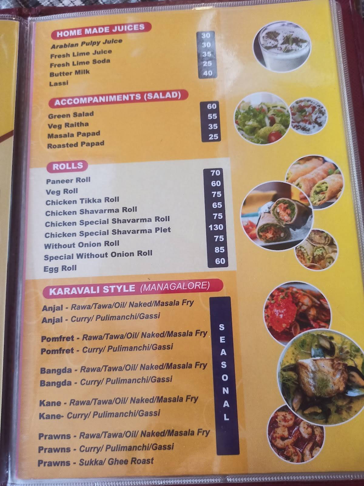 Menu at Sree Fish Land @2511, Bengaluru