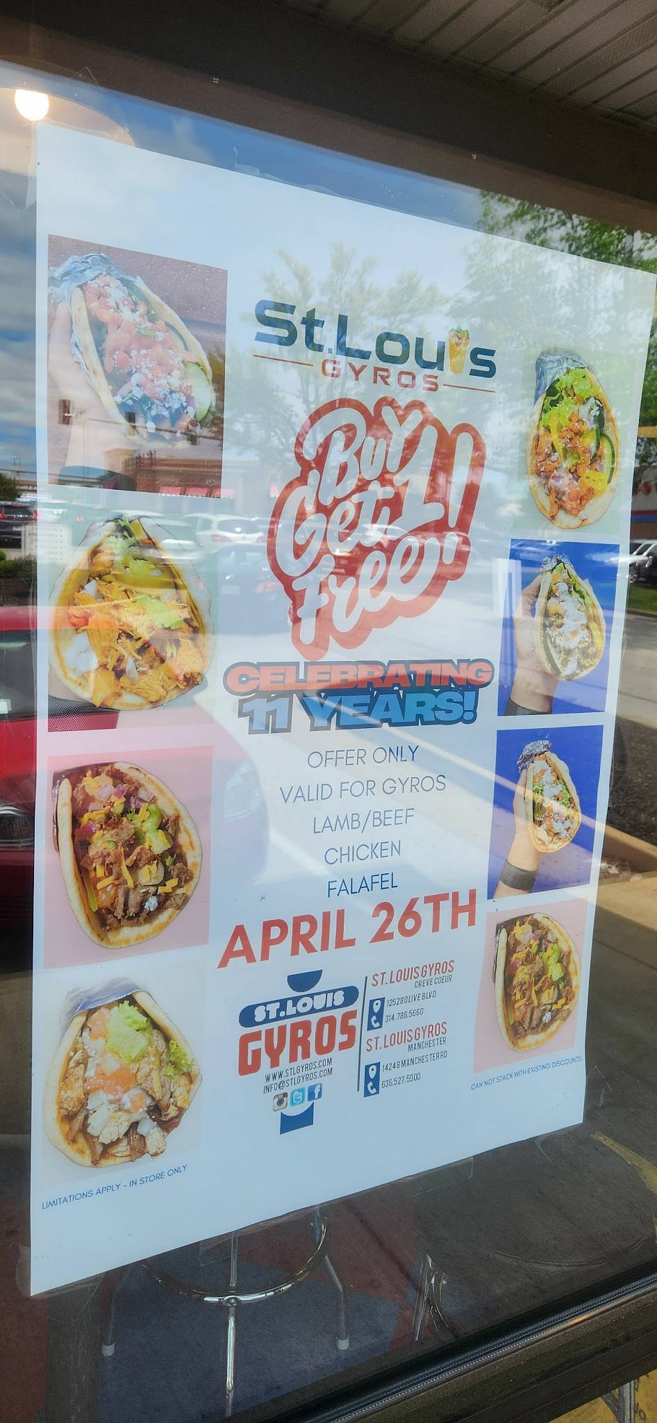 Menu at St. Louis Gyros restaurant, Manchester