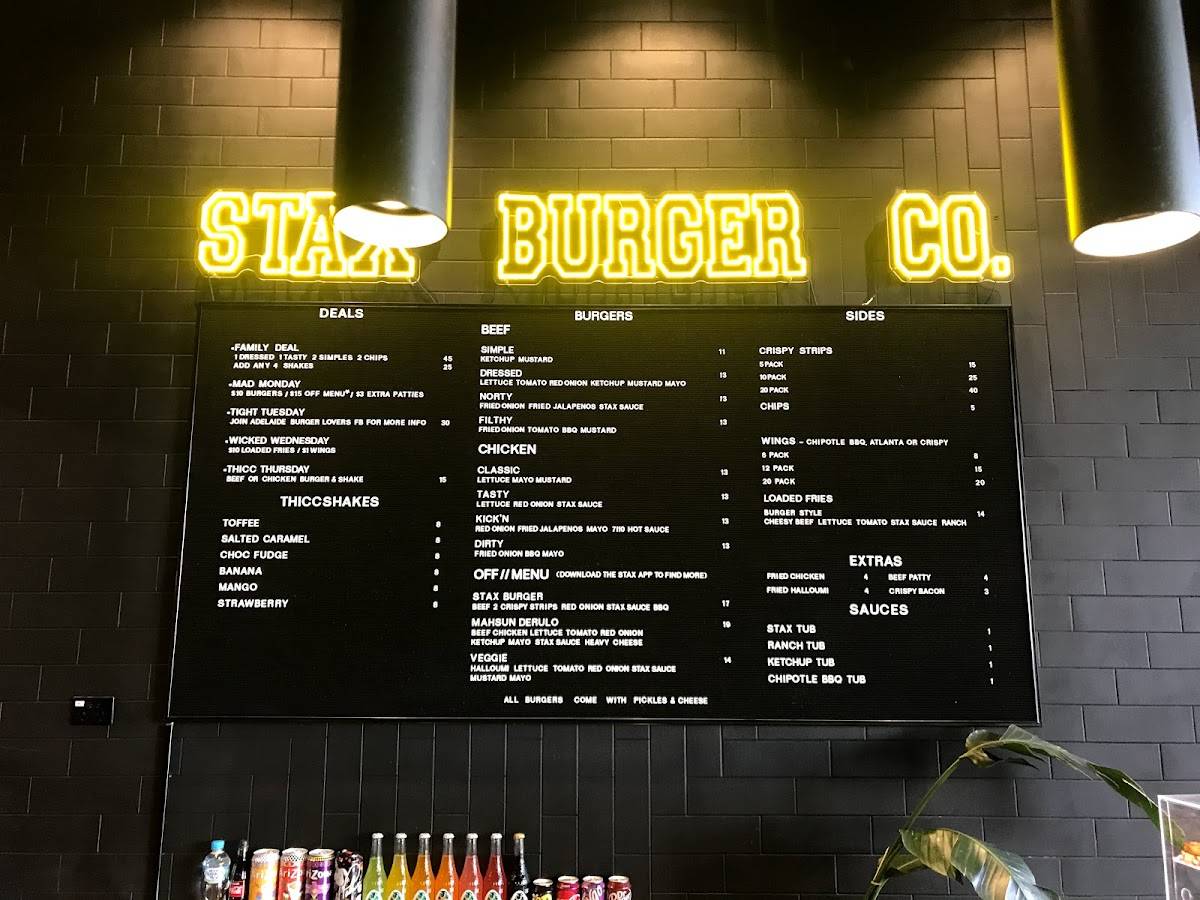 Menu at Stax Burger Co. - Prospect restaurant, Prospect
