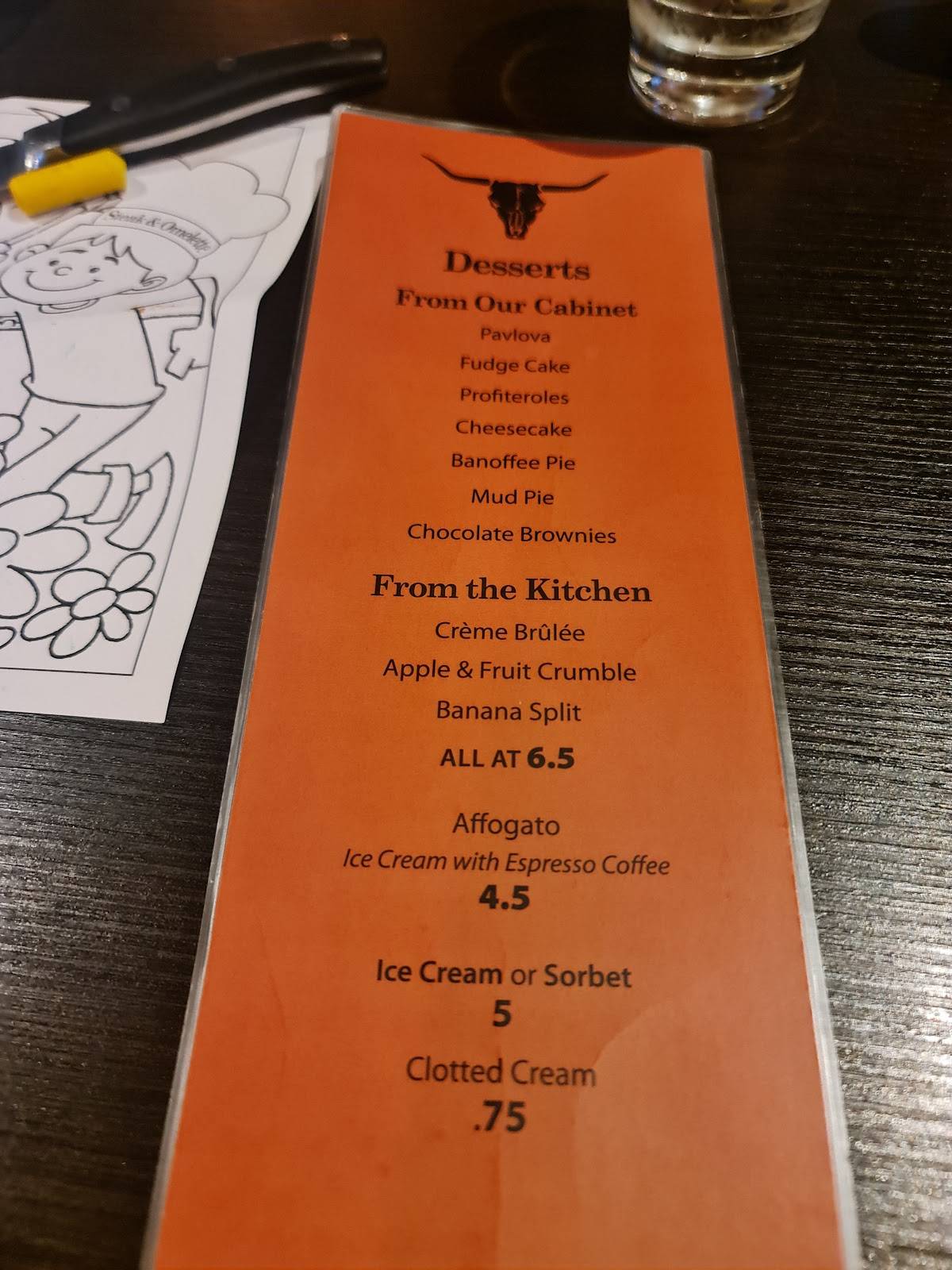 Menu at Steak & Omelette restaurant, Plymouth