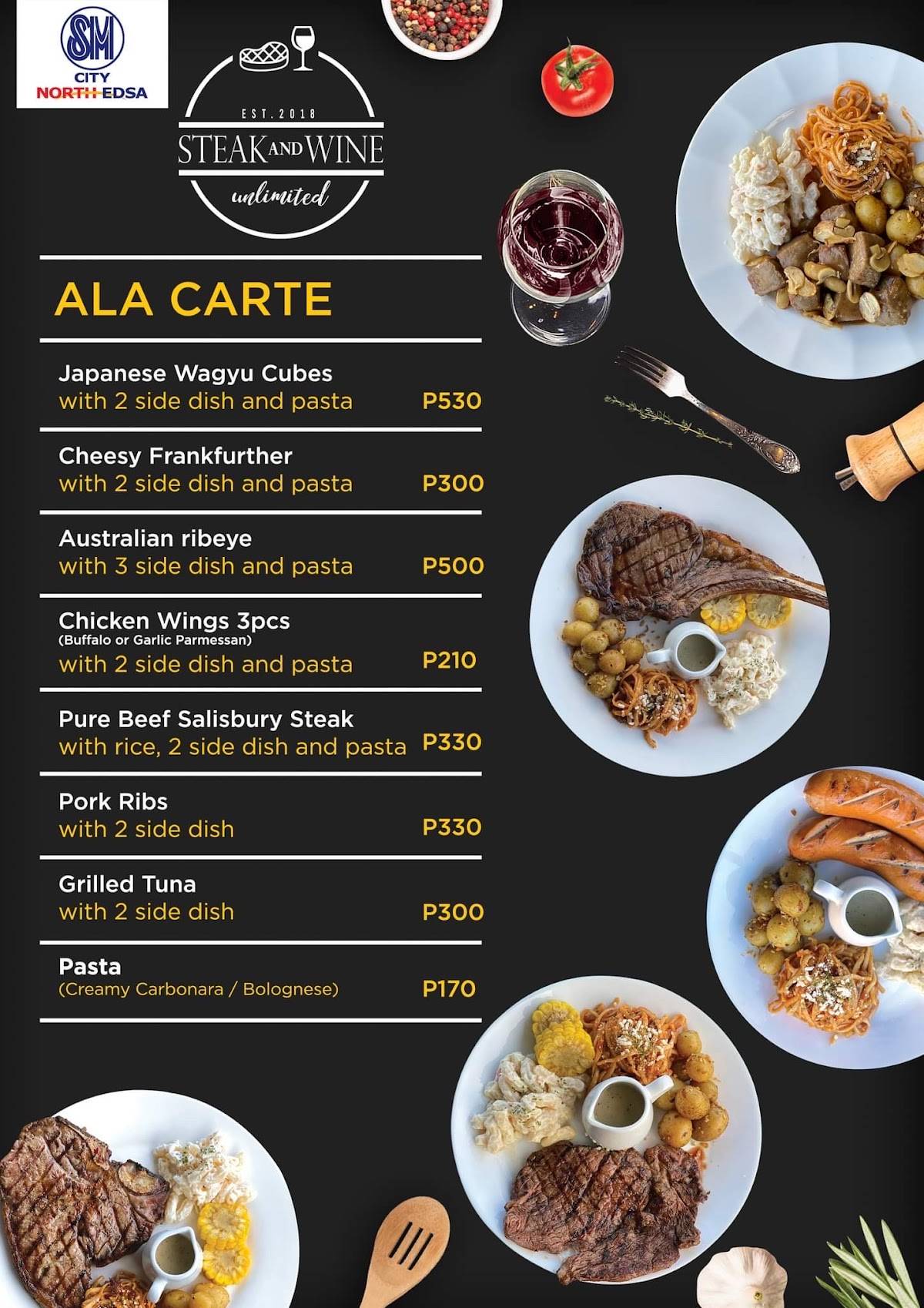 Carta de parrilla Steak and Wine Unlimited Tomas Morato, Ciudad Quezon ...