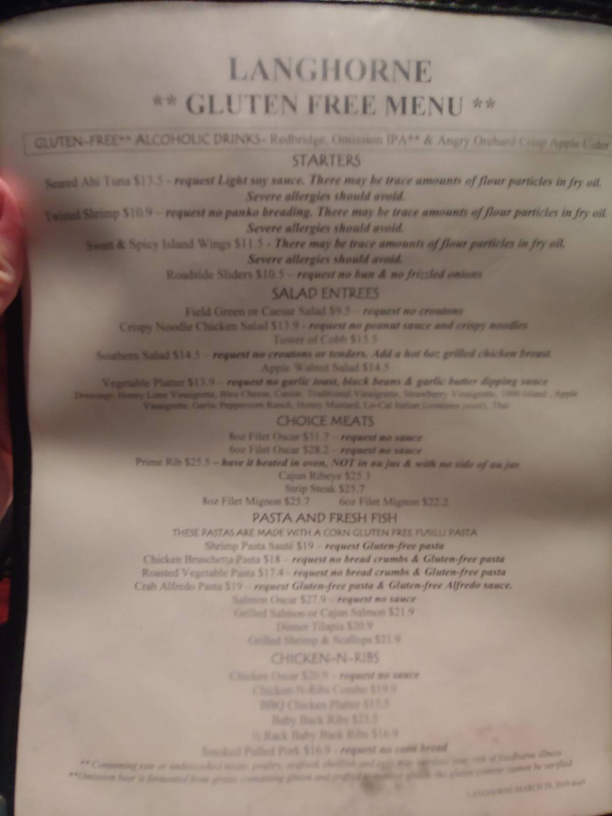 Menu at JB Dawson's Restaurant & Bar, Langhorne
