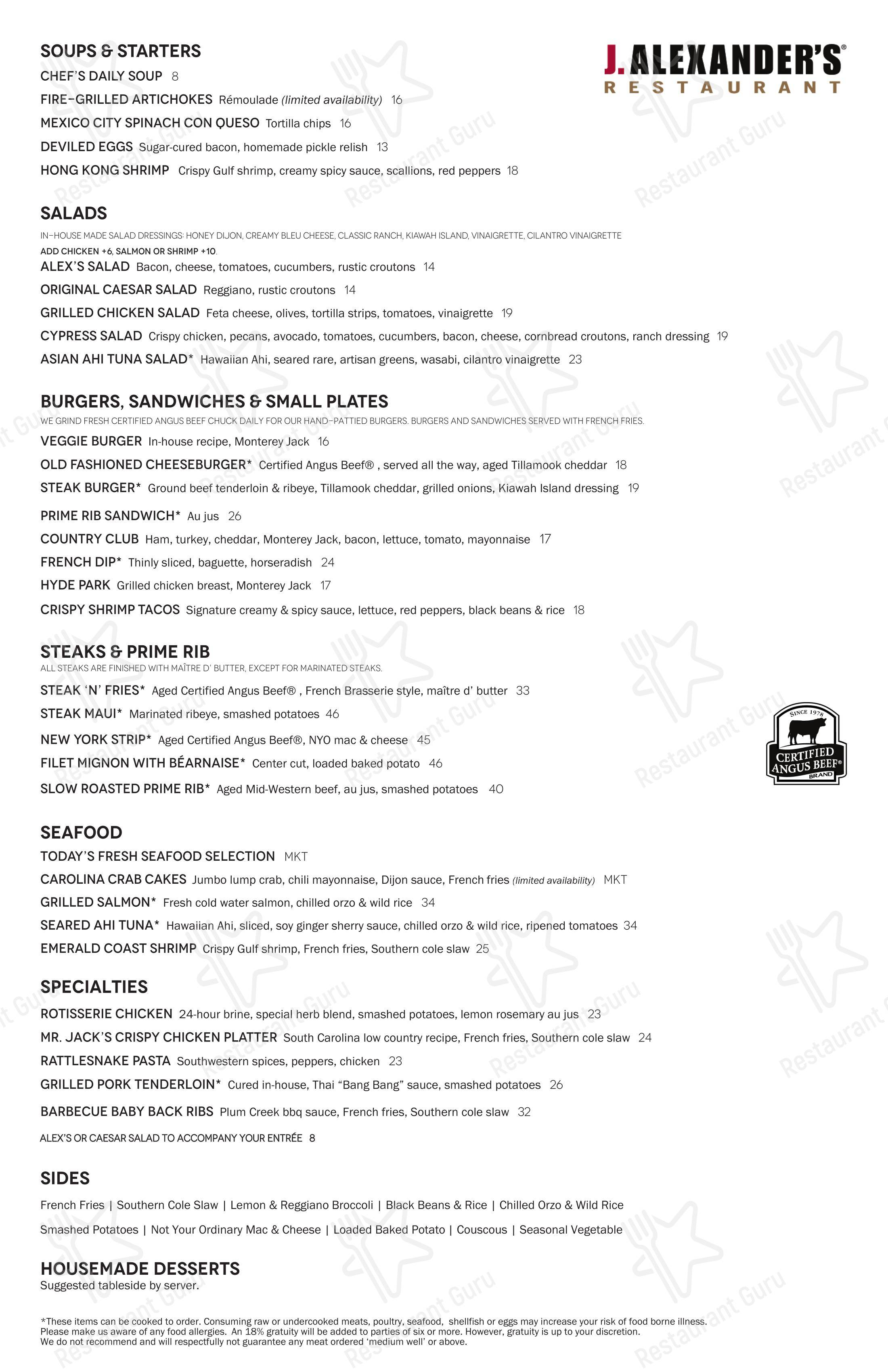 Menu at Stoney River Steakhouse and Grill, Chapel Hill, 201 S. Estes Drive