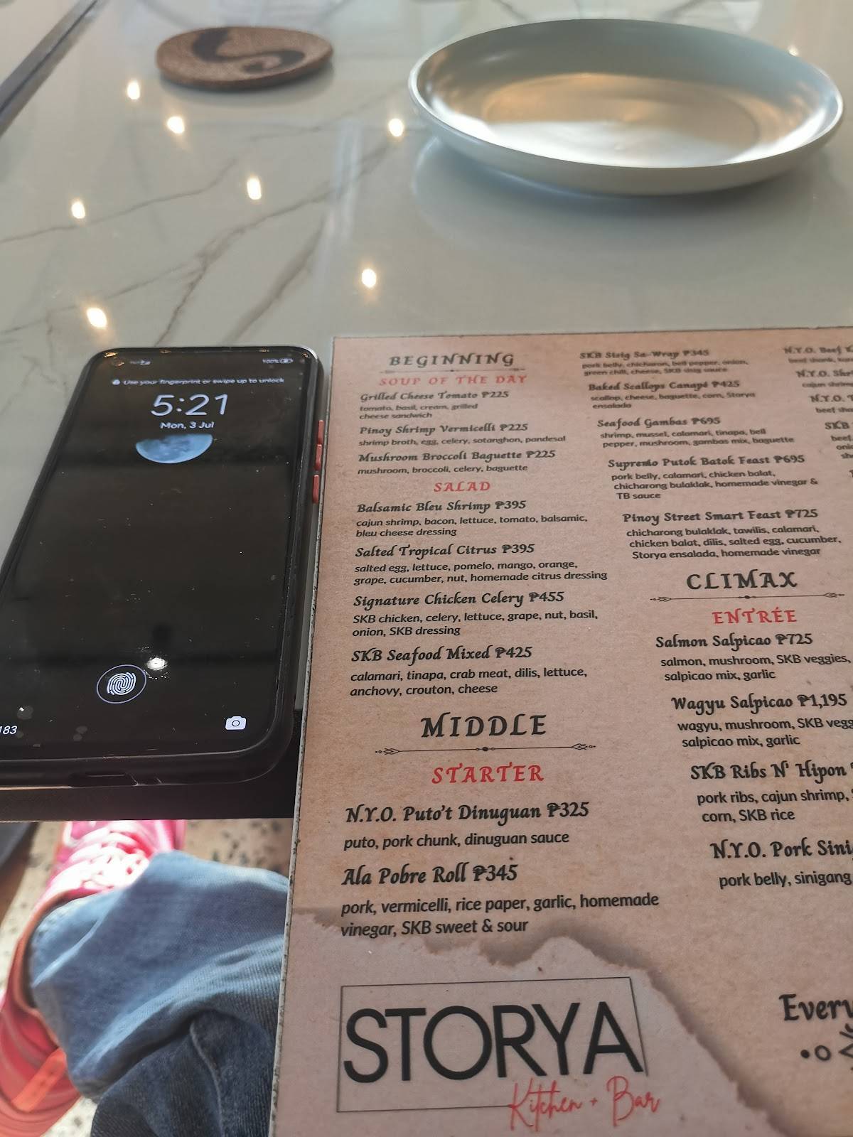 Menu at Storya Kitchen + Bar, Quezon City