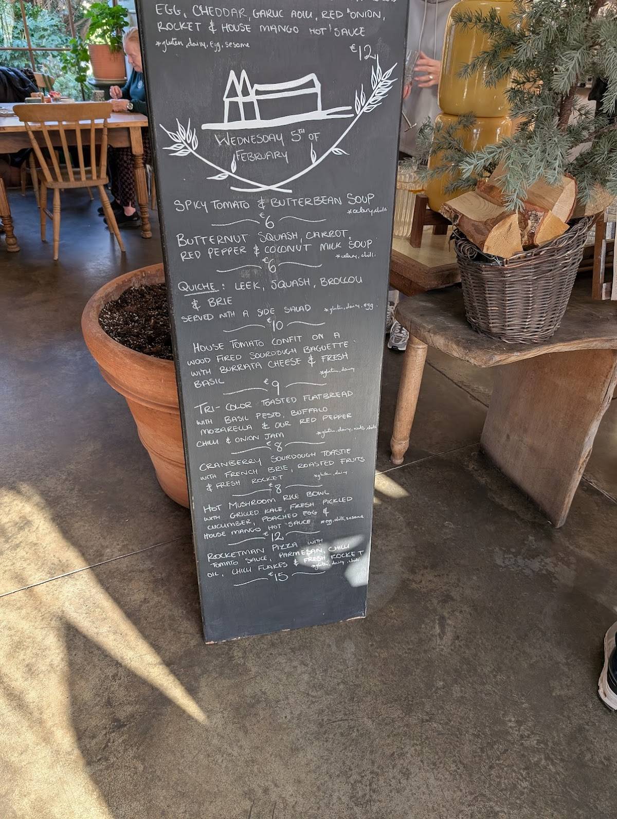Menu at Strandfield cafe, Dundalk