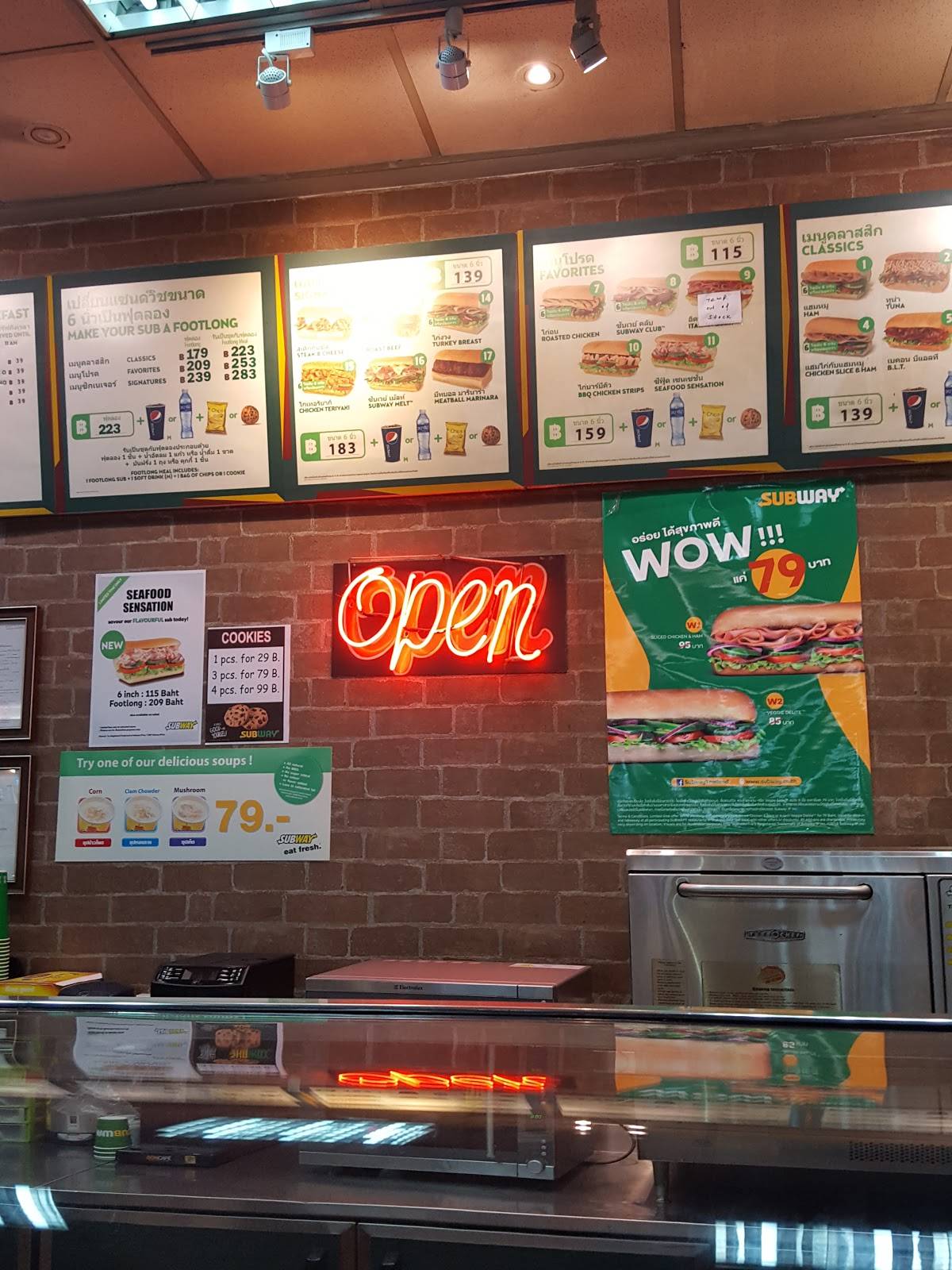 Menu at Subway restaurant, Pattaya City, 333 หมู่ที่ 9 บิ๊กซีเอ็กซ์ตร้า ...