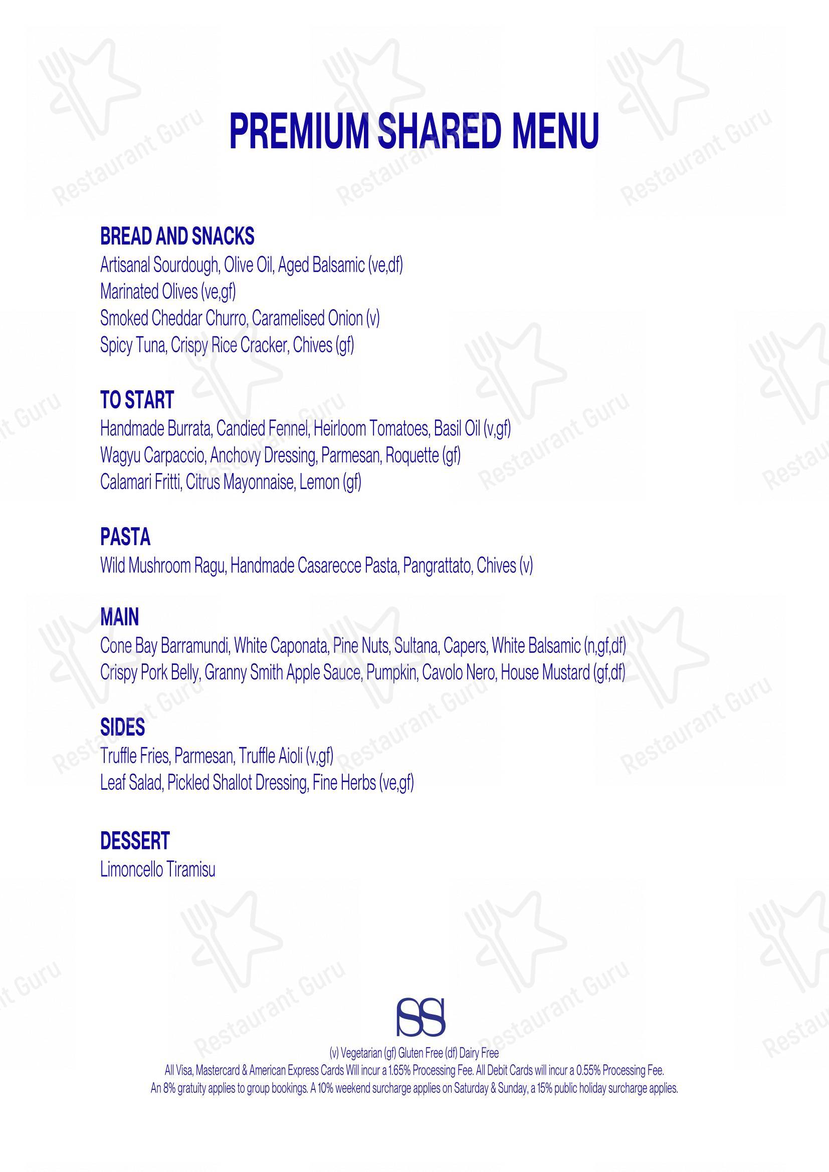 Menu at Summer Salt Restaurant, Cronulla, 66 Mitchell Rd