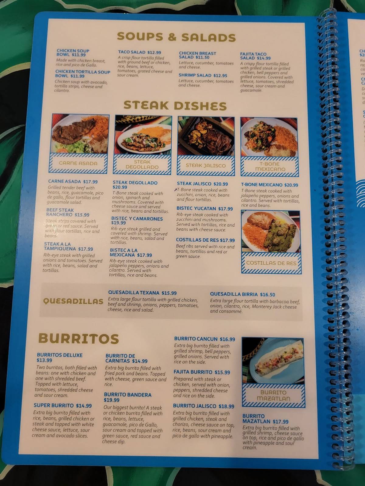 Menu at Campo Azul Mexican Kitchen restaurant, Summerfield