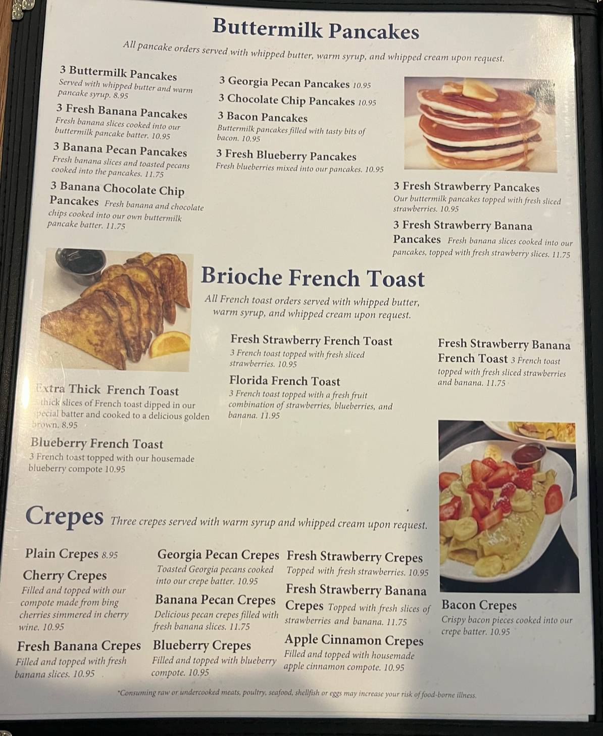 Menu at Summerlin Cafe, Fort Myers Beach