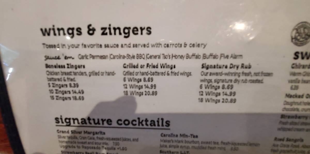 Menu at Carolina Ale House pub & bar, Summerville, 191 Sigma Dr