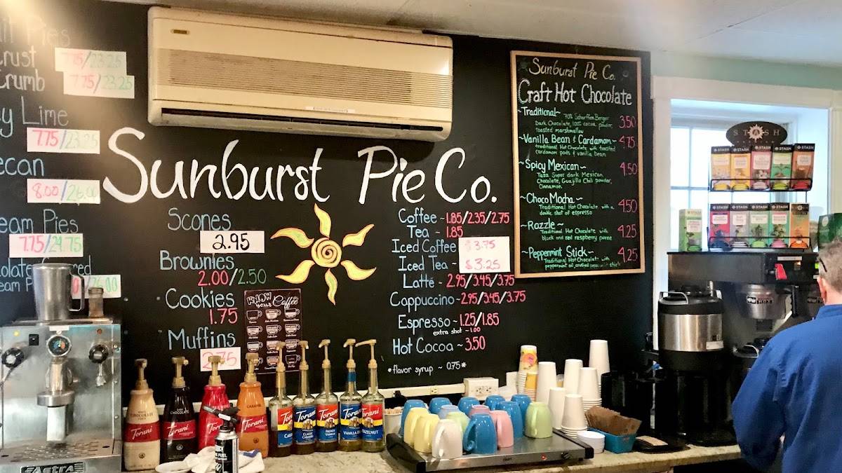Menu at Sunburst Pie Company cafe, Manasquan