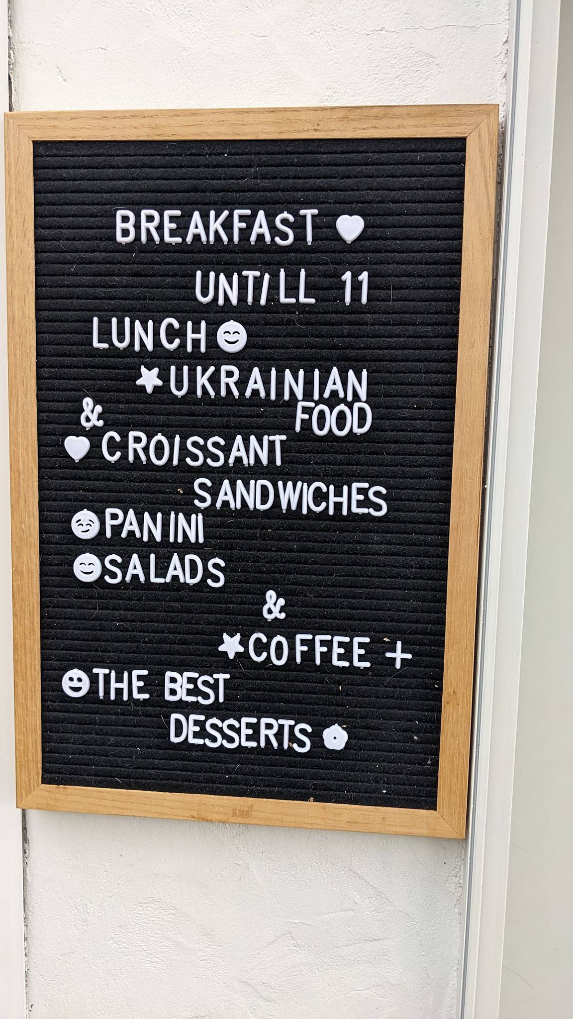 Menu at Sunflower Ukrainian Cafe, Summerland
