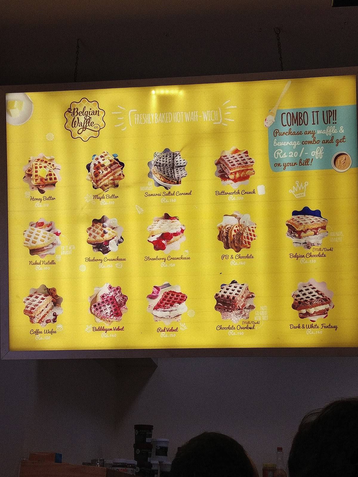 Menu at The Belgian Waffle Co, Surat, Vesu Main Road