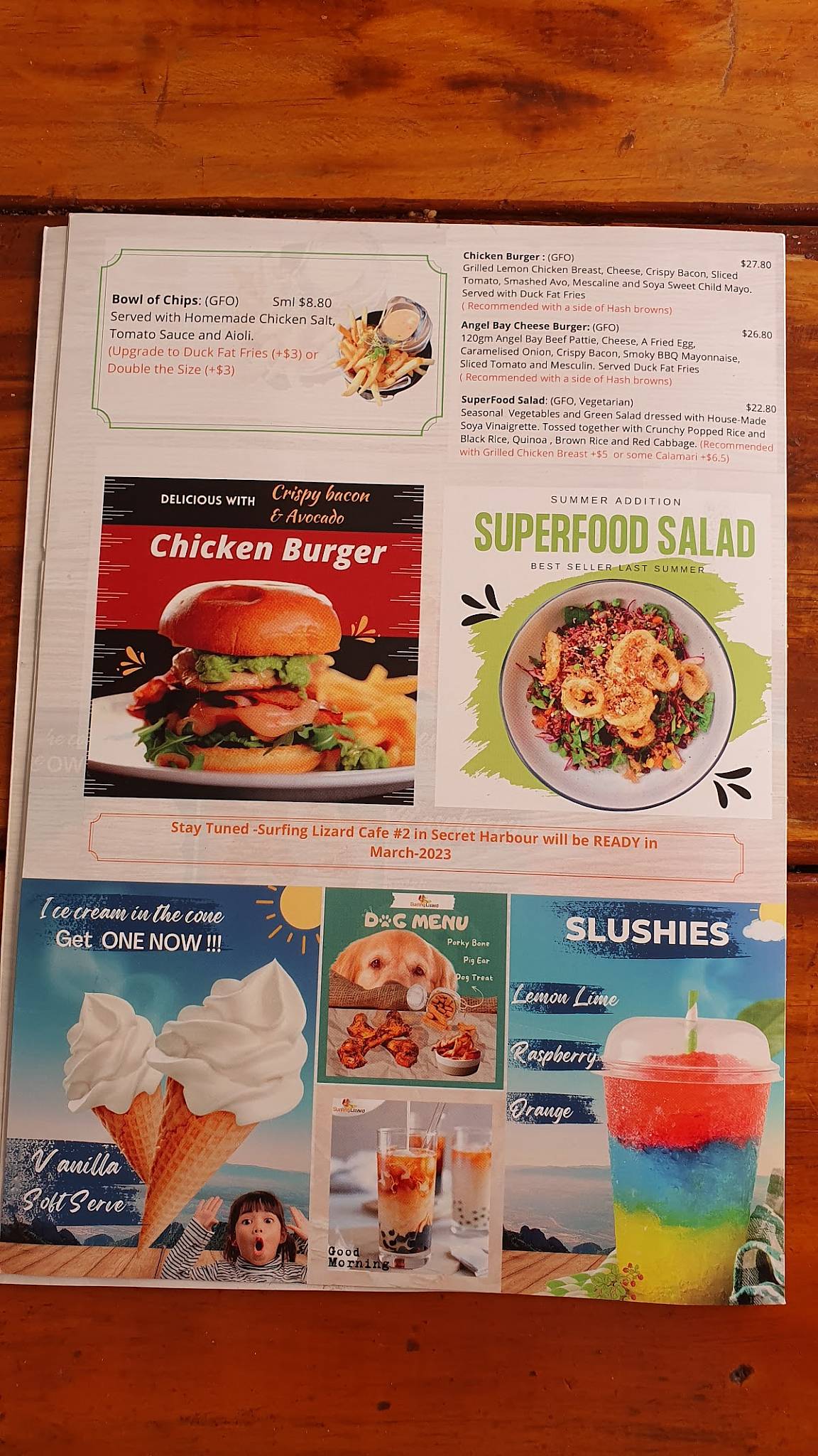 Menu at Surfing Lizard - Coogee cafe, Coogee