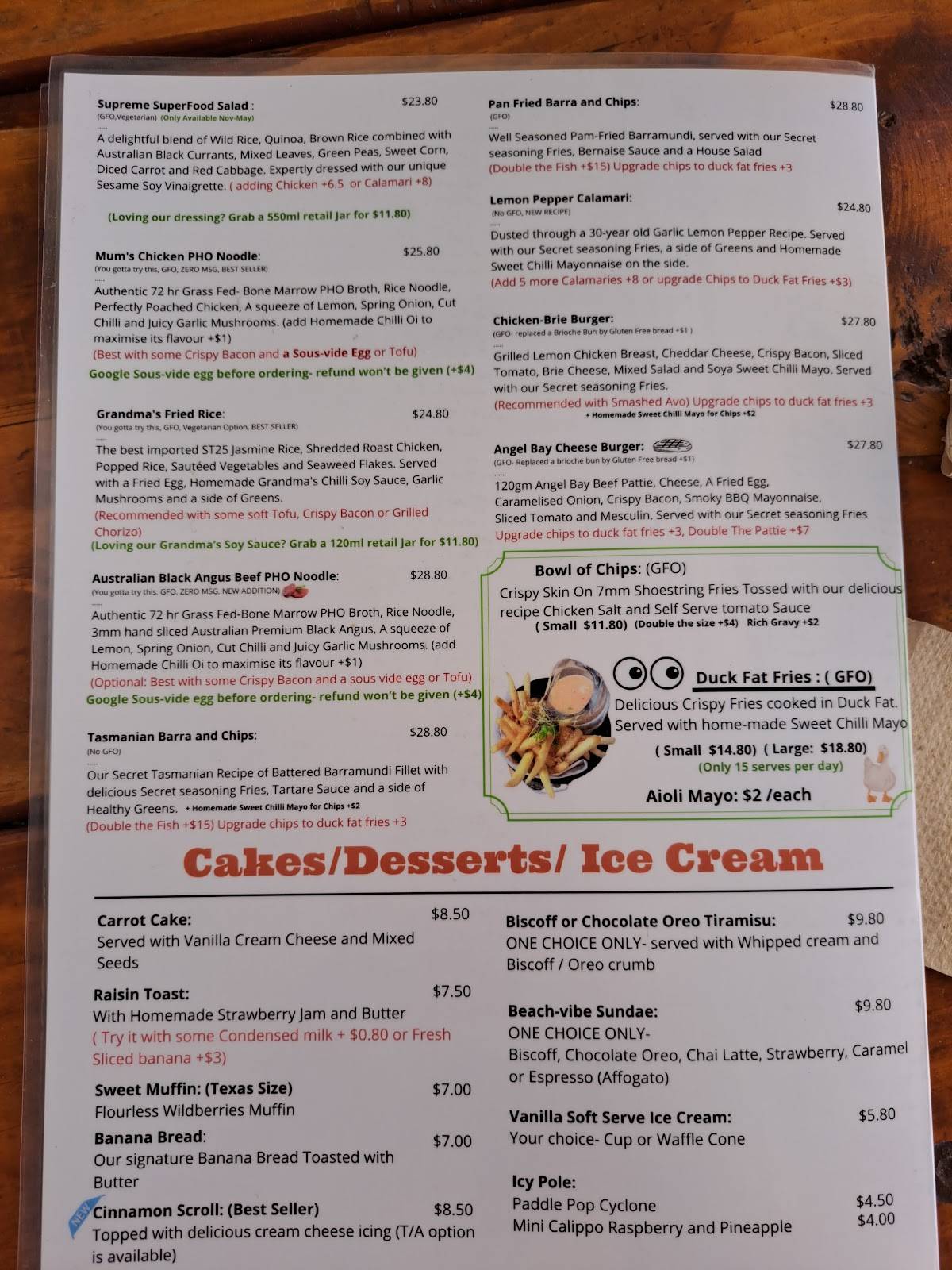 Menu at Surfing Lizard - Coogee cafe, Coogee