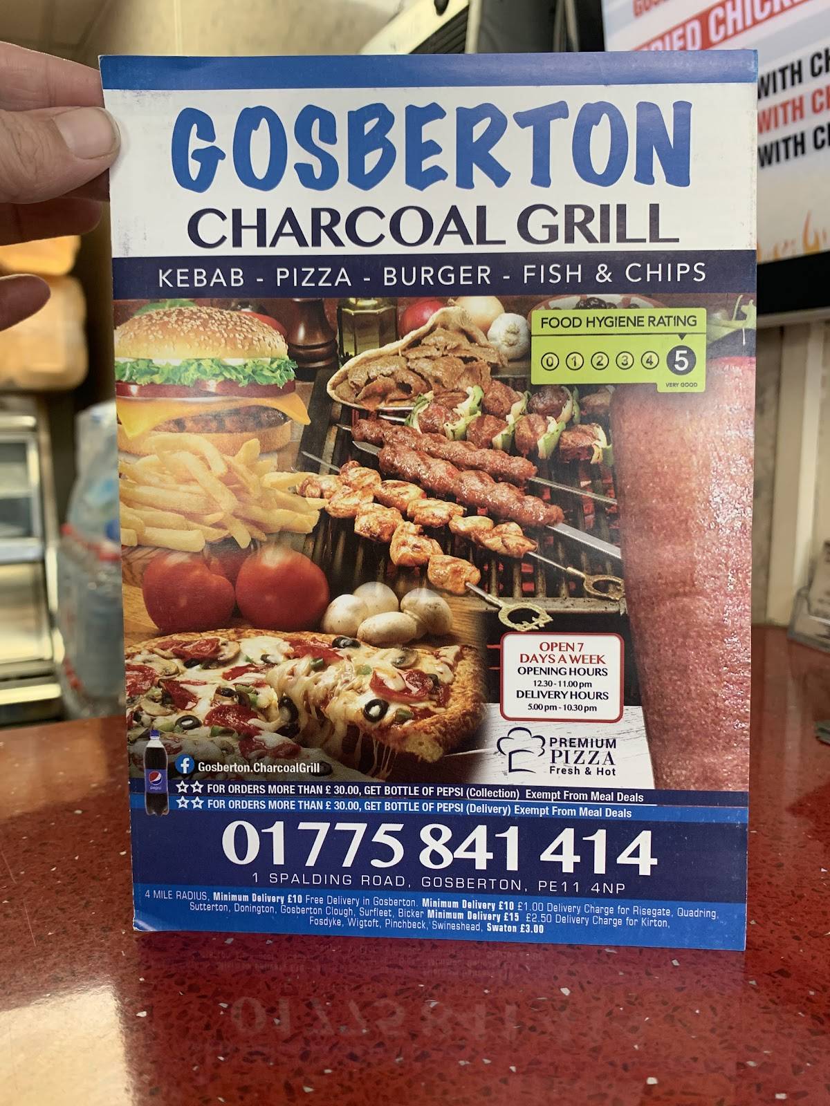 Menu at Gosberton Charcoal Grill fast food, Surfleet