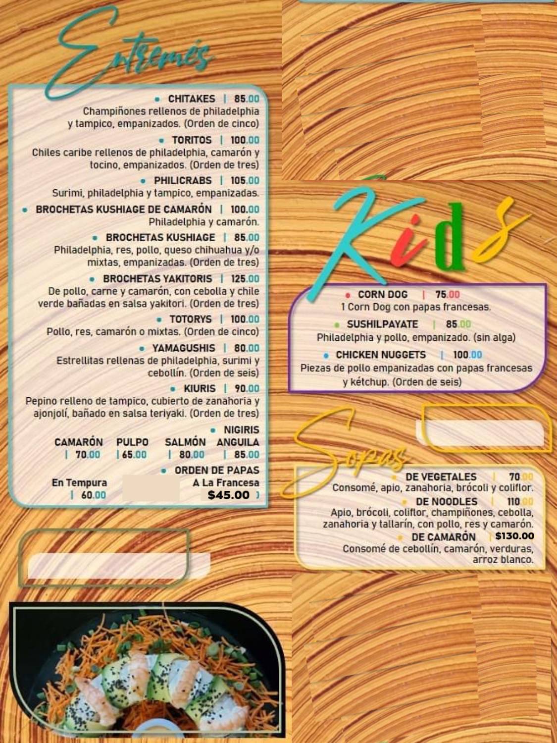 Menu at Sushi House Centro restaurant, Nogales