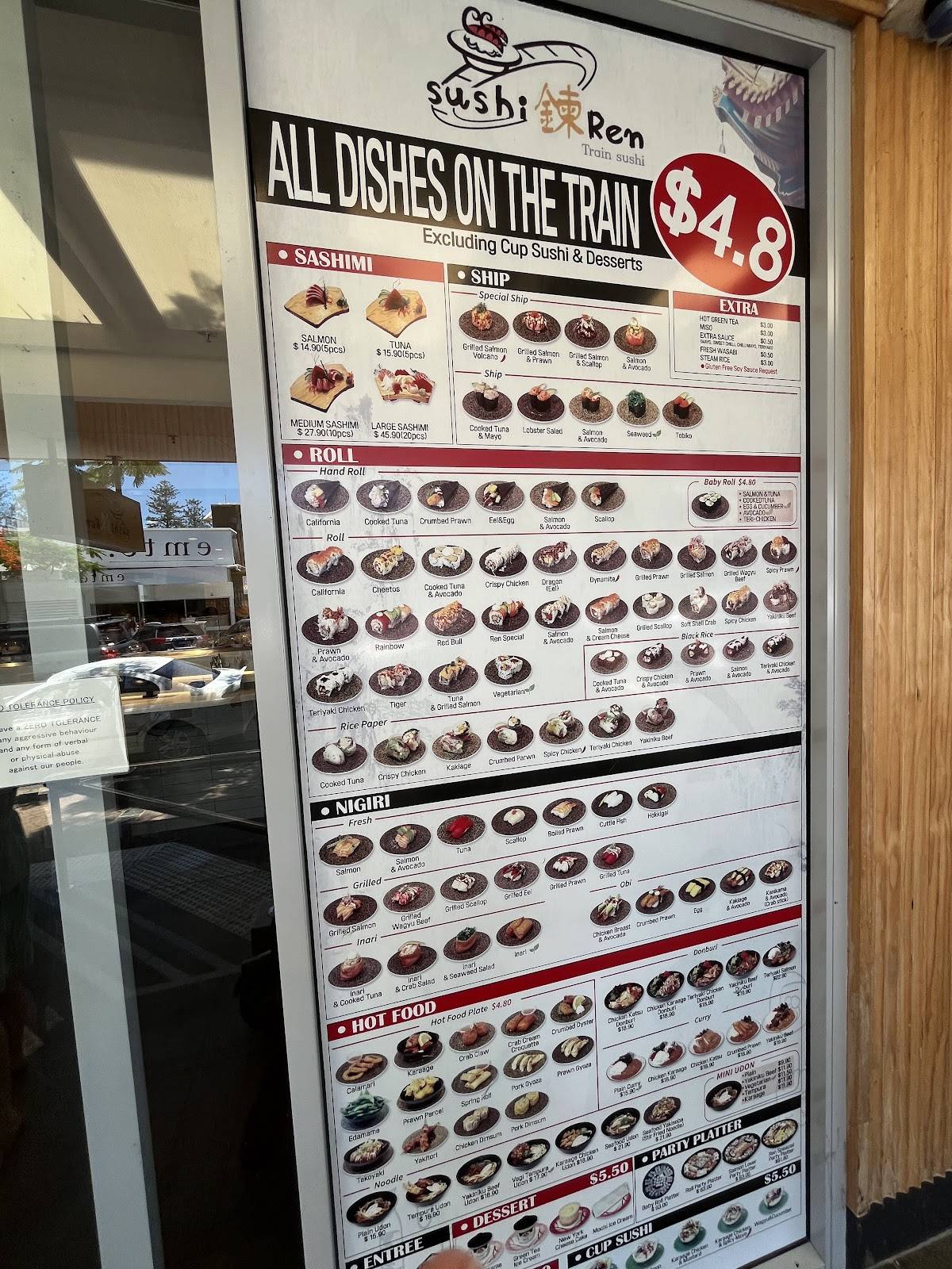 Menu at Sushi Ren restaurant, Burleigh Heads, Shop3/2 James St