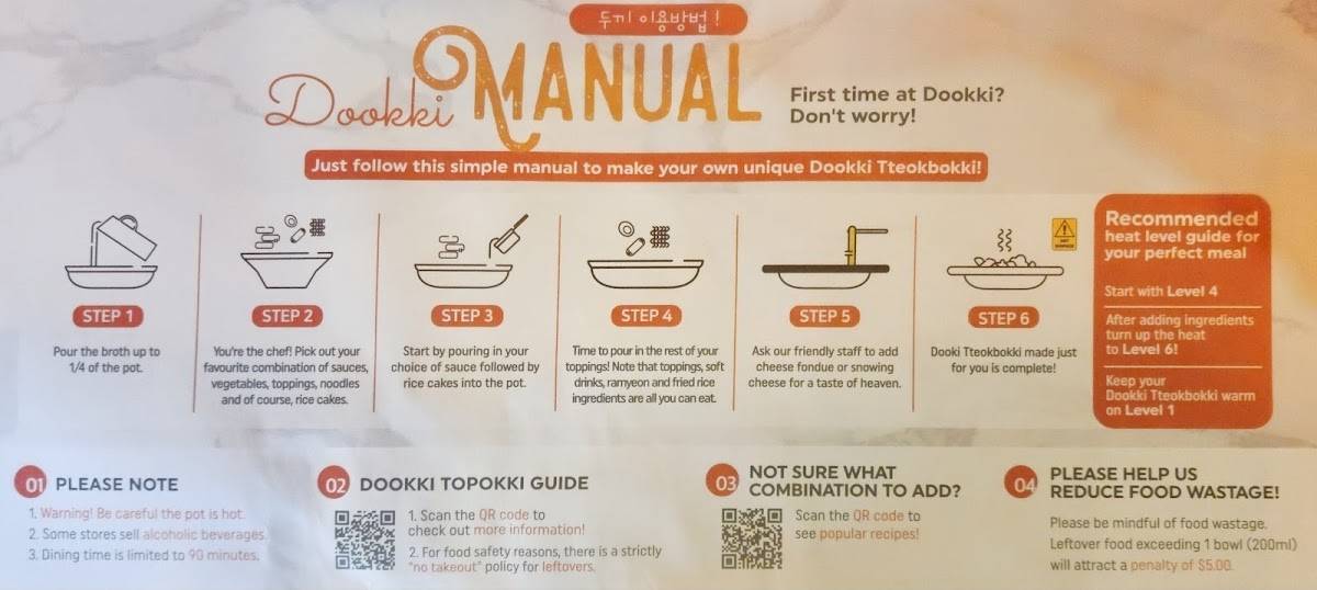 Menu at Dookki Sydney - 두끼 떡볶이 - Korean Tteokbokki Hotpot Buffet (All ...