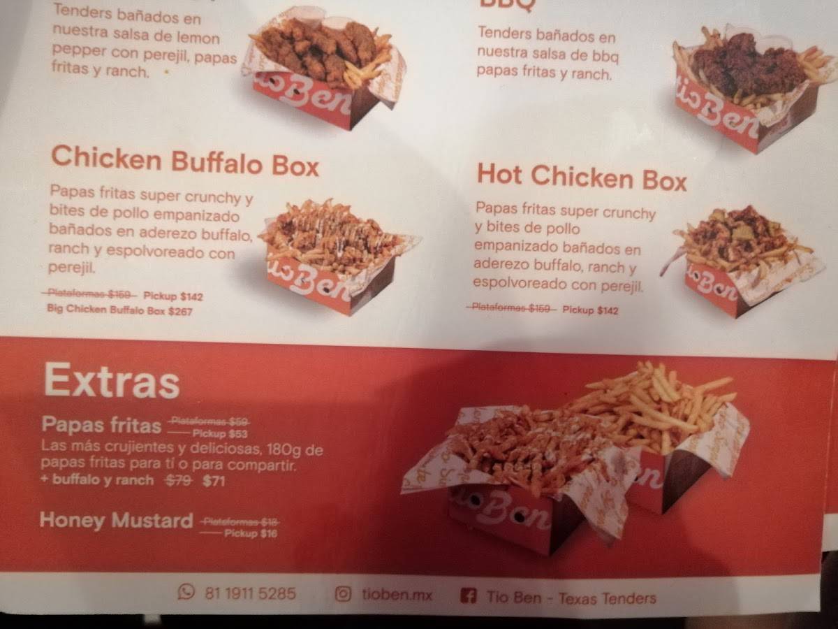 Carta de Tío Ben Leones - Restaurante, Monterrey