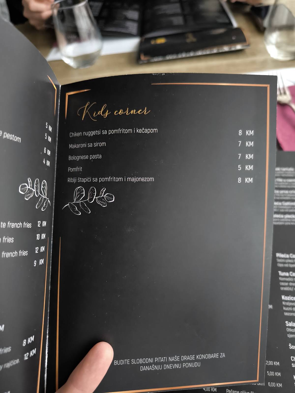 Menu at TABOO Bar Restaurant, Mostar