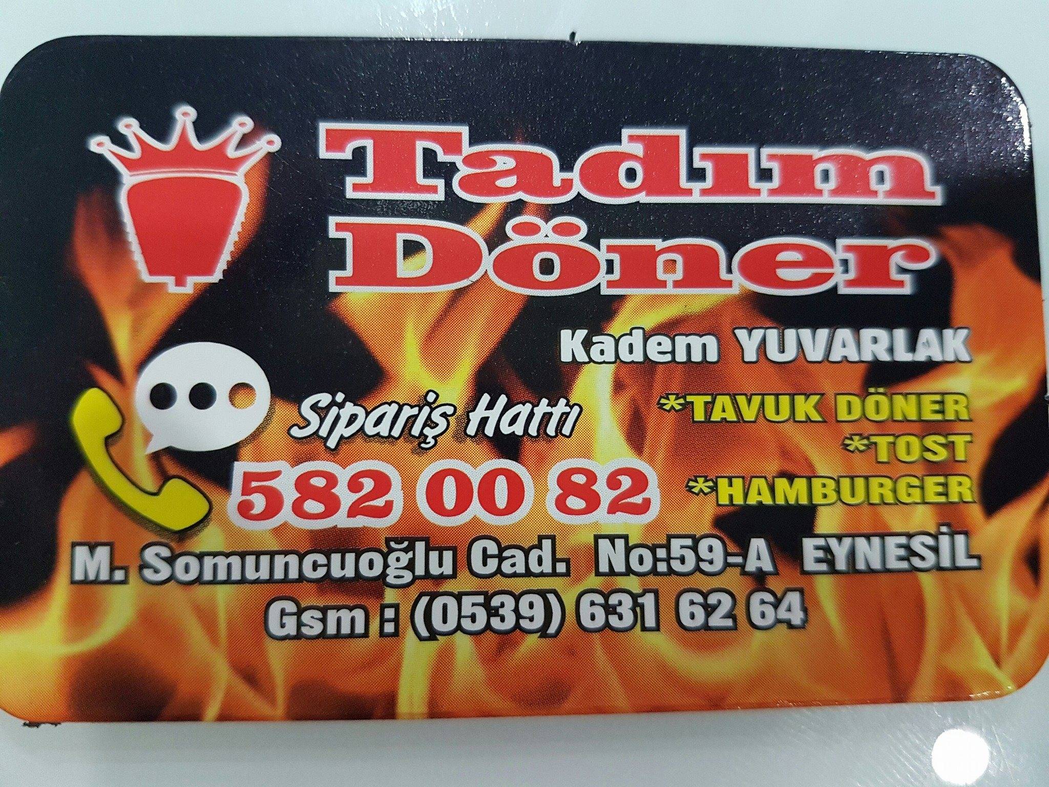 Menu at TADIM DÖNER EYNESİL, Eynesil