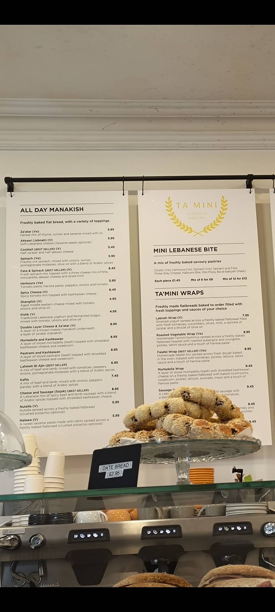Menu at TA’MINI LEBANESE BAKERY, London, 801 Fulham Rd.