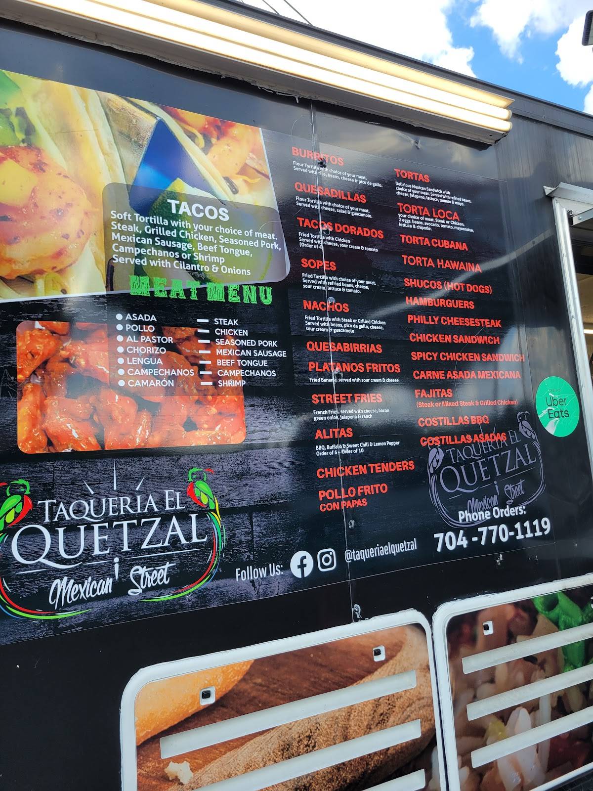 Menu at TAQUERTAEL QUETZAL restaurant, Charlotte