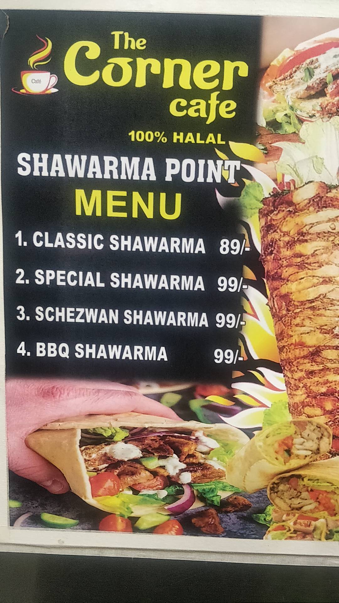 Menu at THE CORNER CAFE, Hyderabad, 993H+XWM