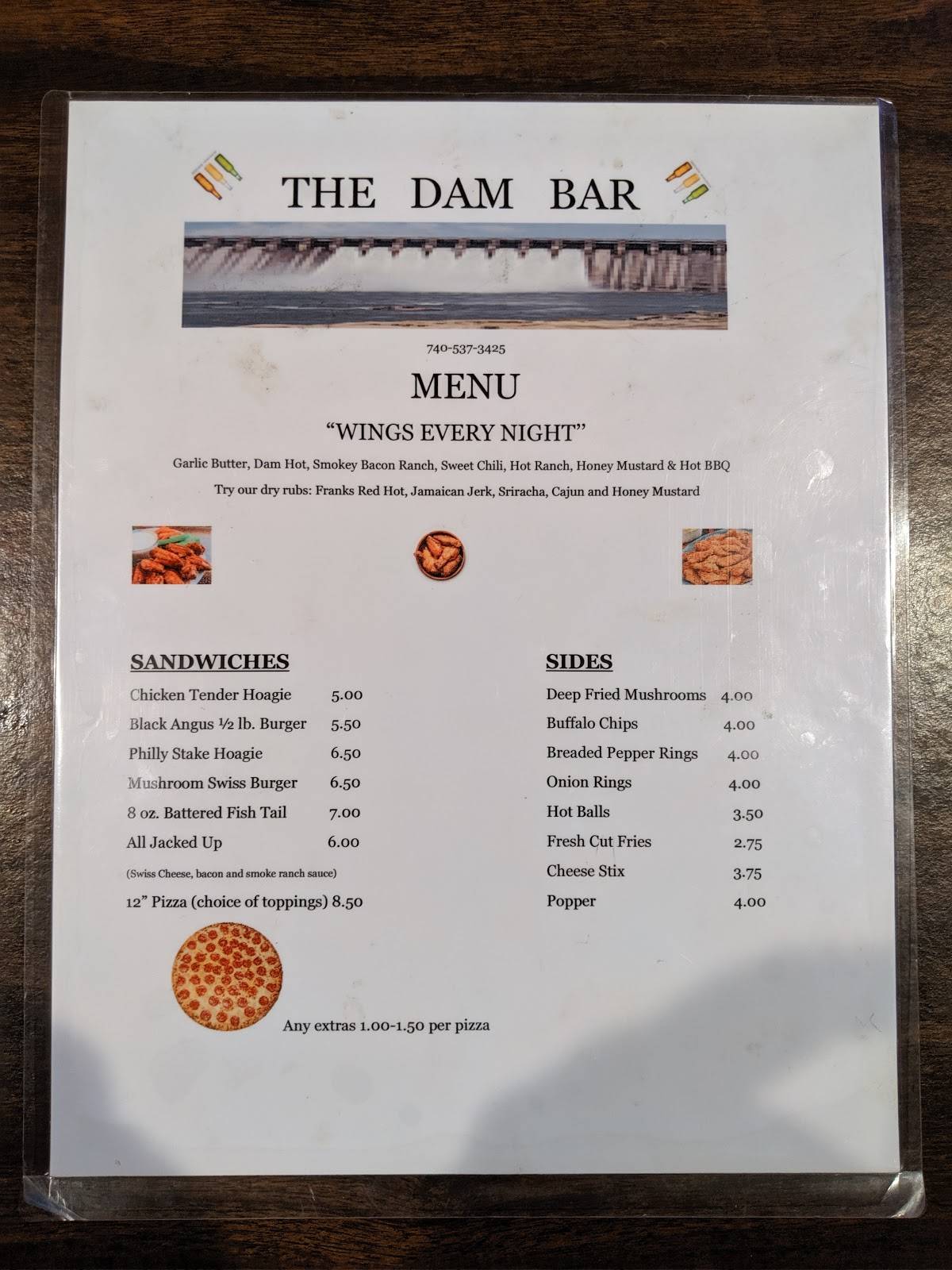 Menu at THE DAM BAR, Stratton, 117 2nd Ave