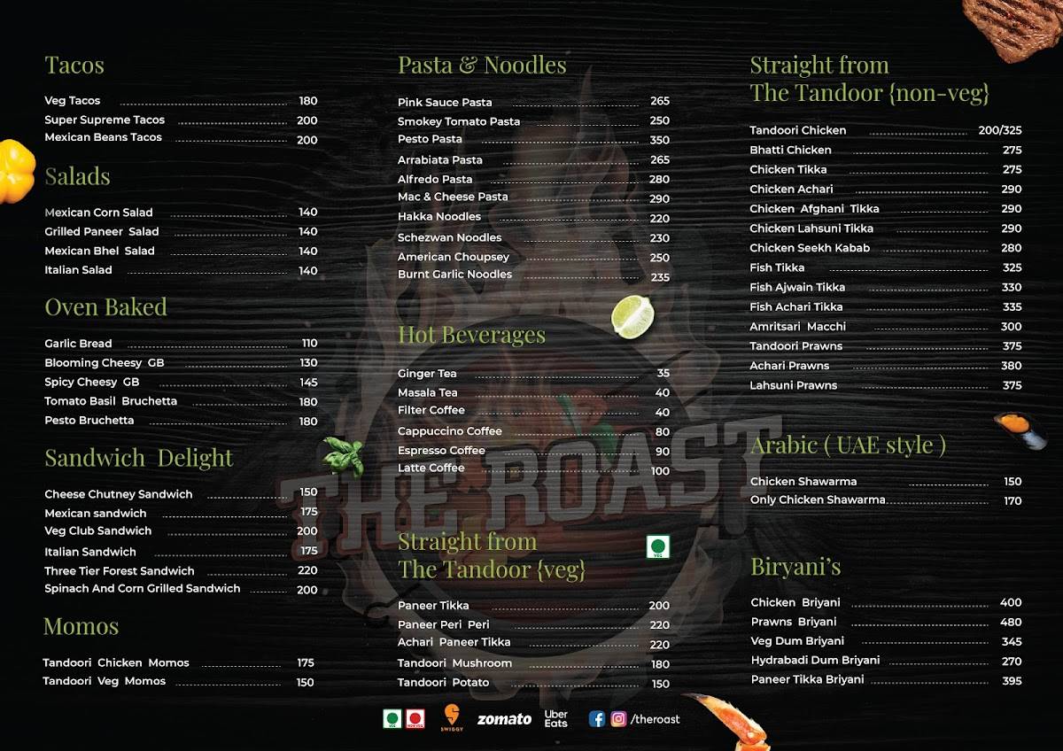 Menu at THE ROAST, Ahmedabad