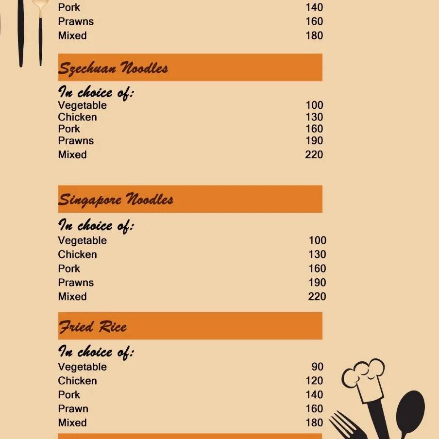 Menu at THE WHOO restaurant & HOMESTAY, Shillong