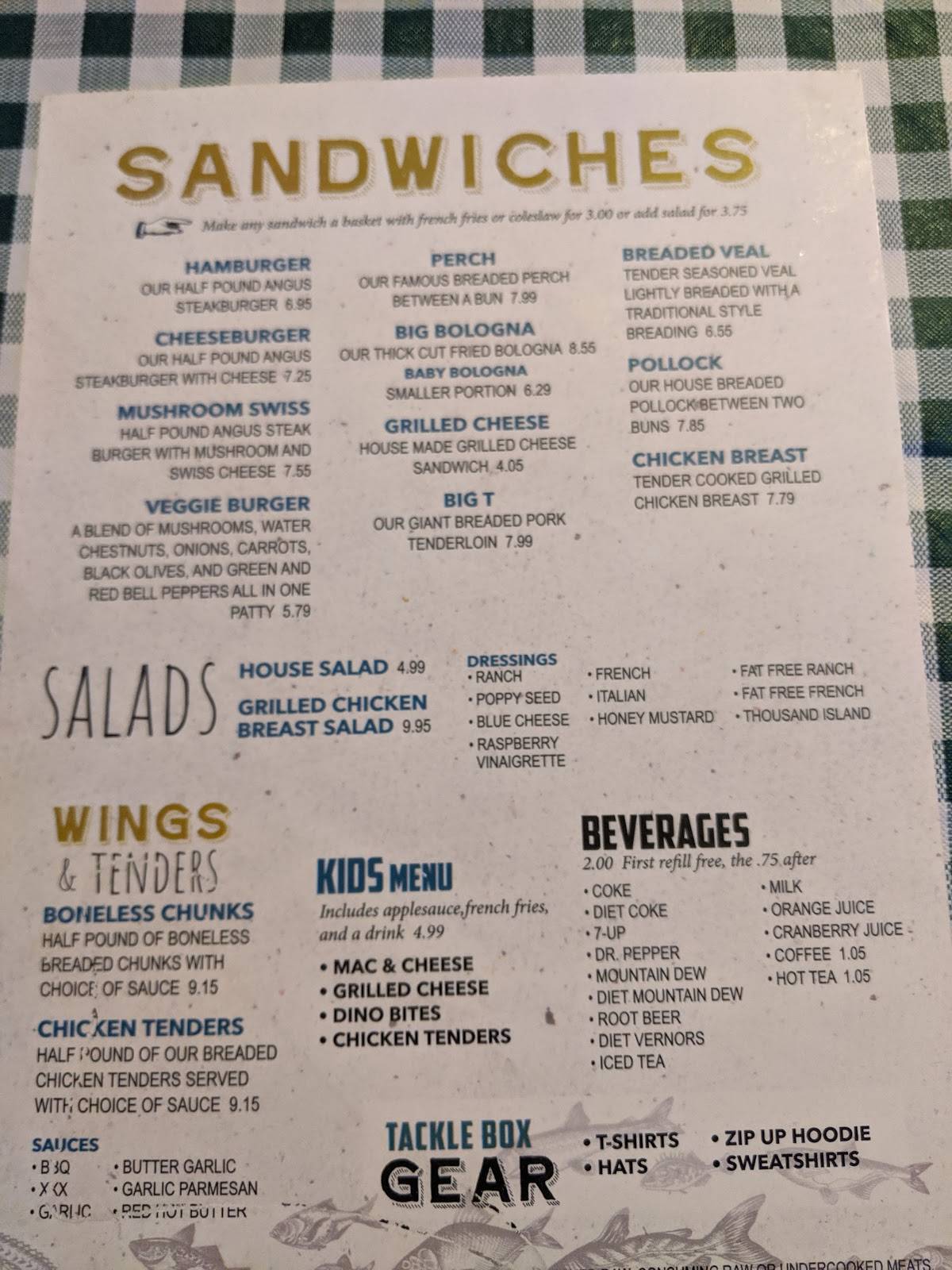 Menu at Tackle Box 2 - Fremont, OH pub & bar, Fremont, 420 Sandusky Ave