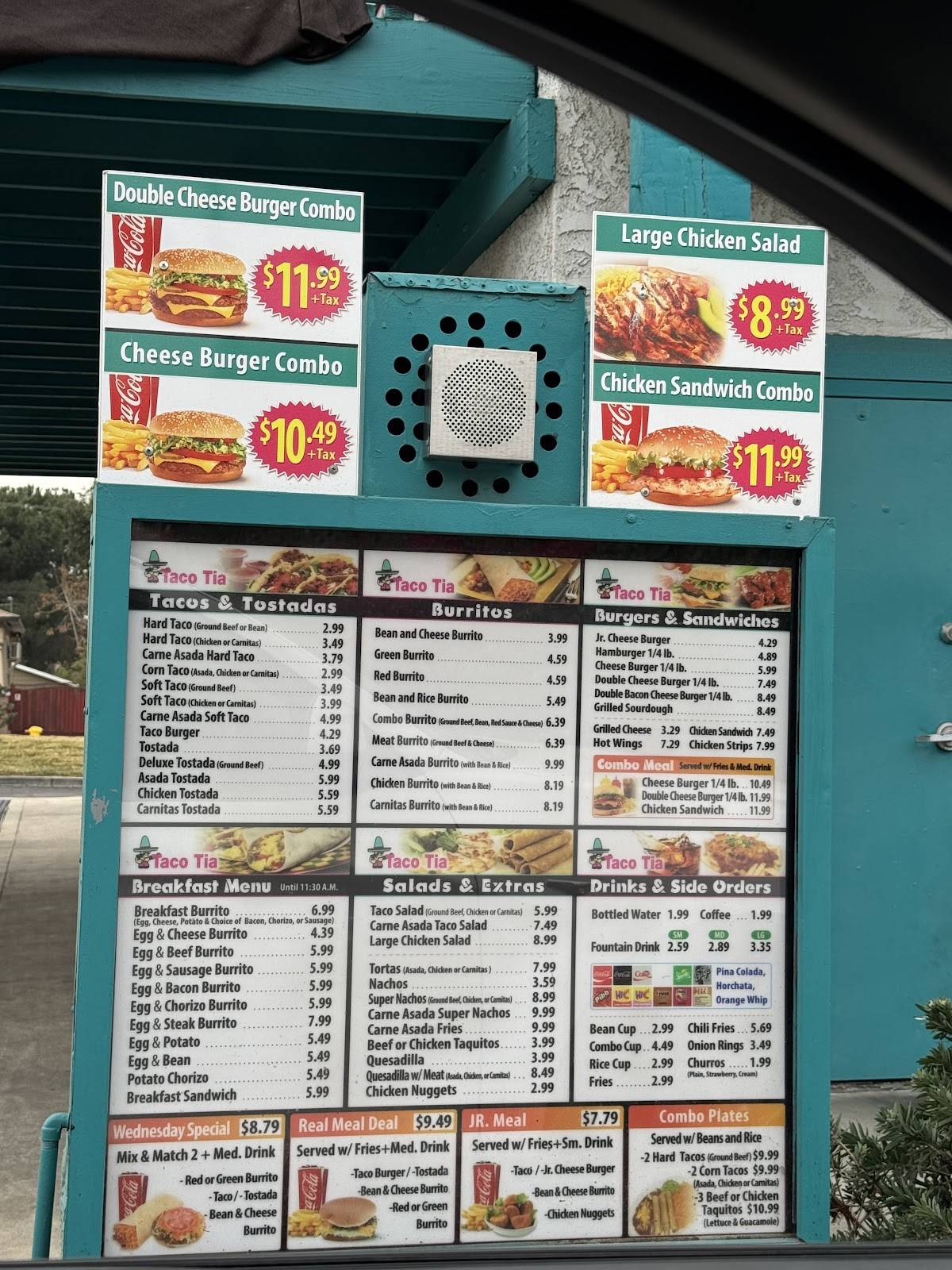 Menu at Taco Tia restaurant, Redlands, Orange St